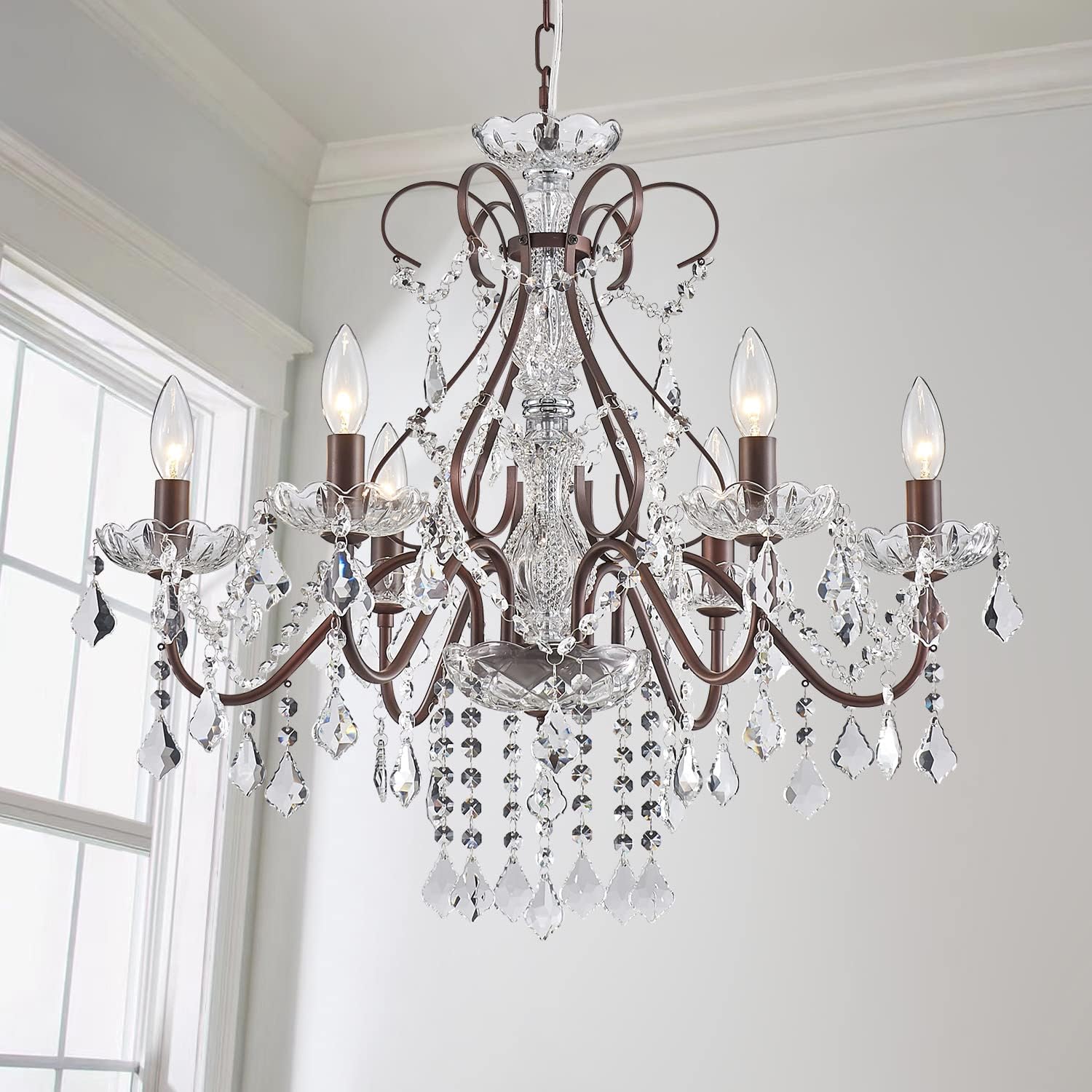 Regency Hill Iron Leaf Roman Bronze Chandelier Lighting 29" Wide ...