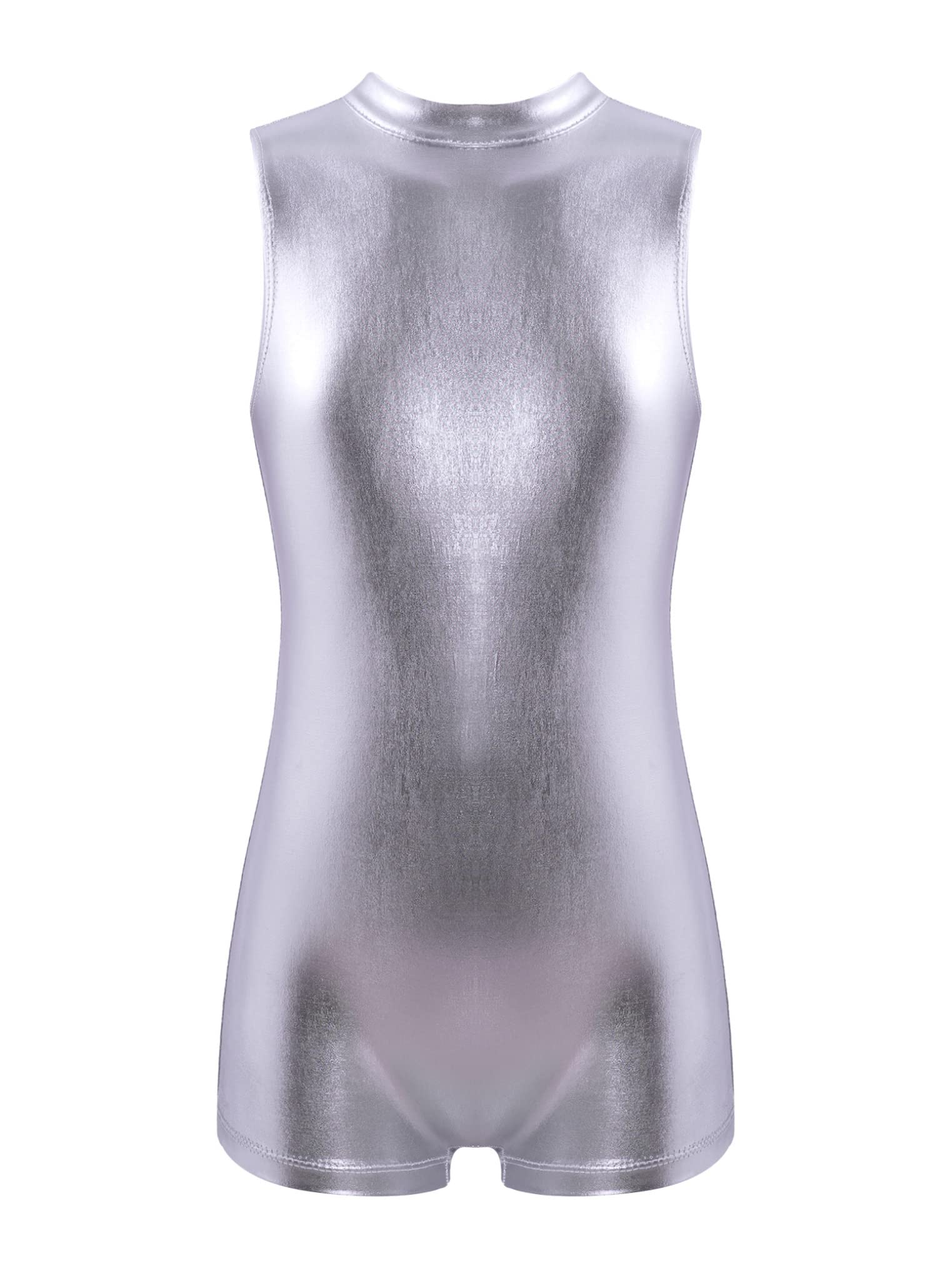 Yeahdor Kids Girls Shiny Metallic Ballet Dance Tank Leotard Unitard ...