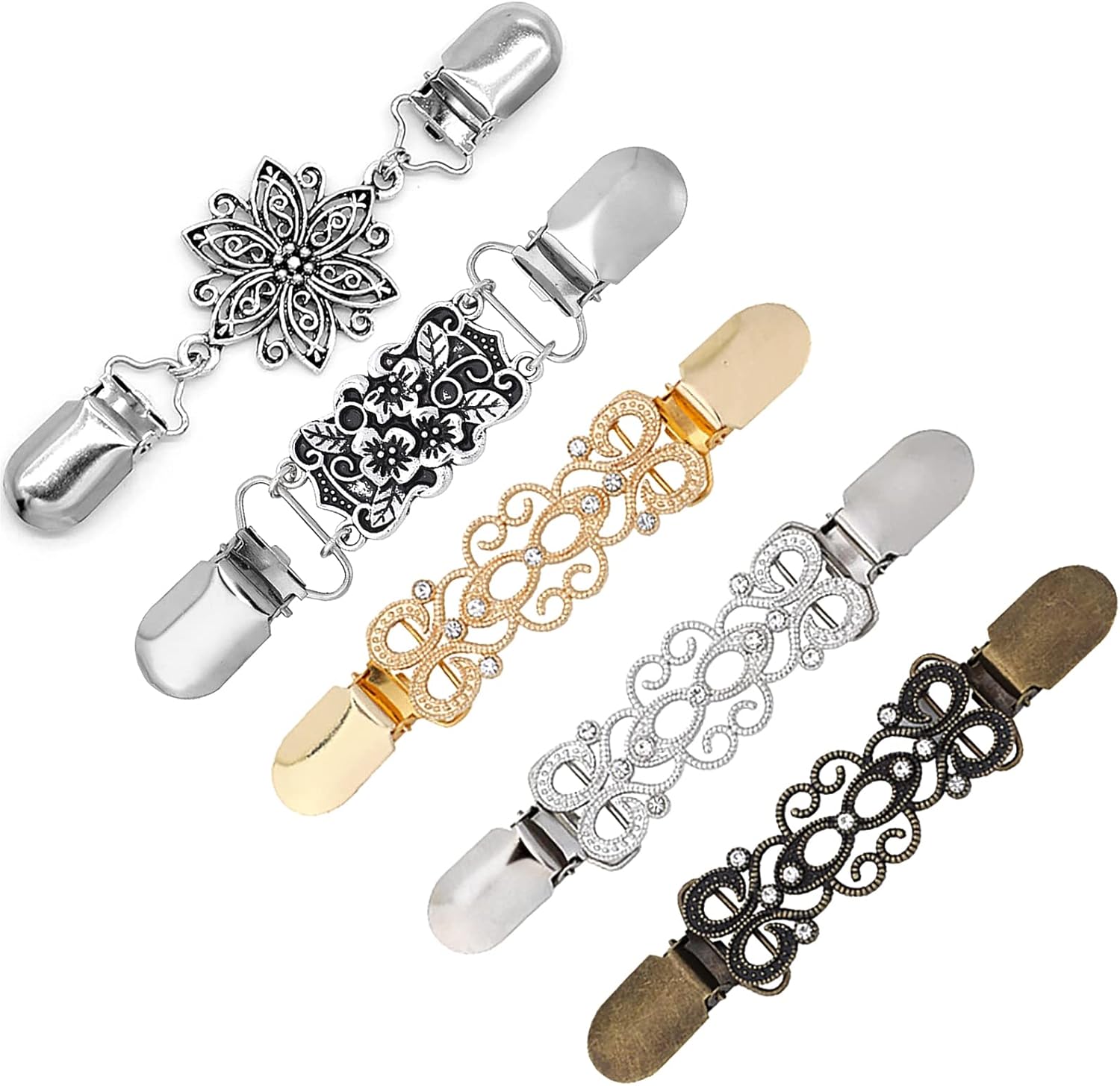 Amazon.com: MJartoria 5PCS Tie Up Sweater Clip and Scarf Clip Set ...