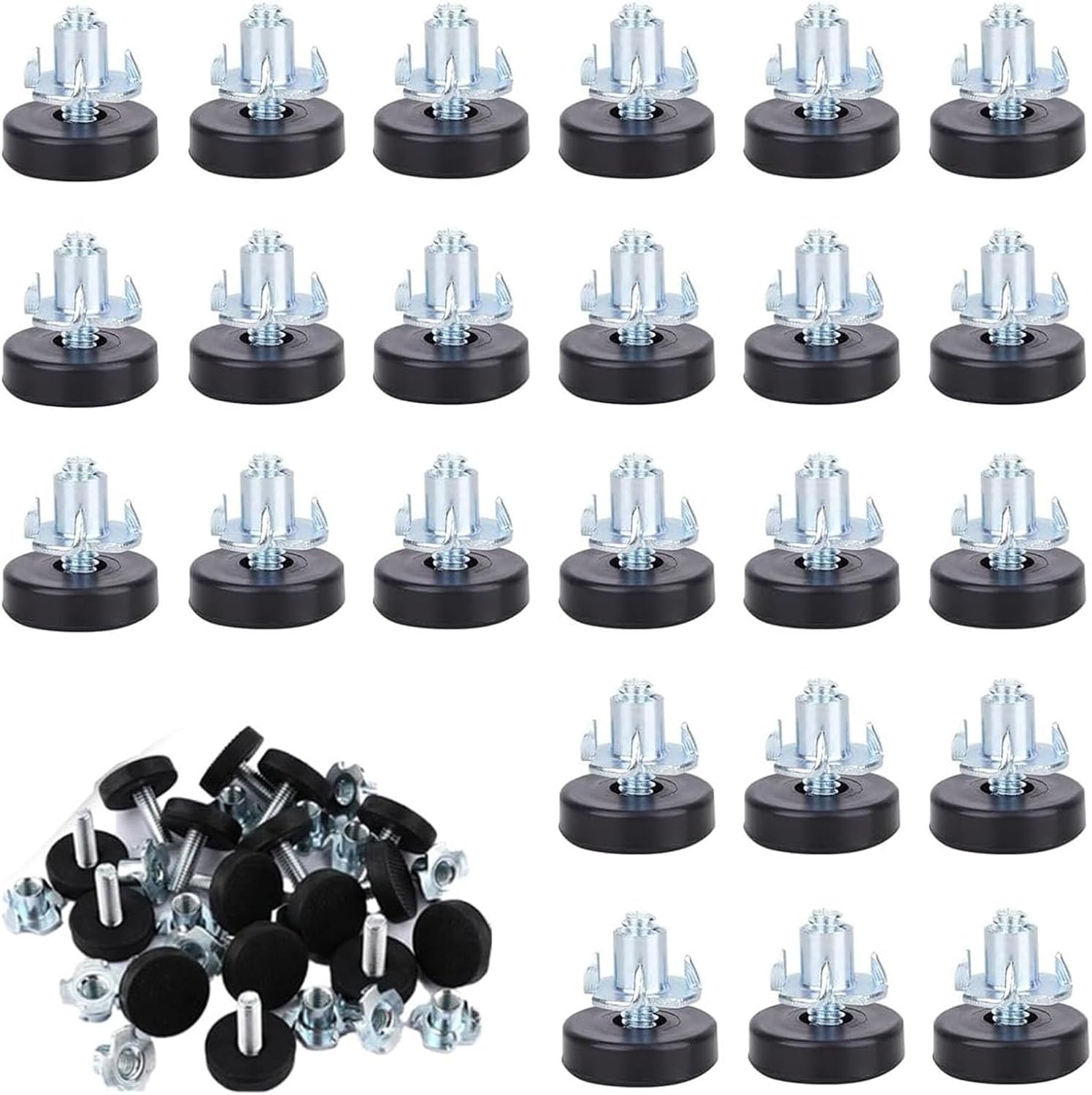 GIONAR 24 Pack Adjustable Furniture Leveling Feet, Heavy Duty Height ...