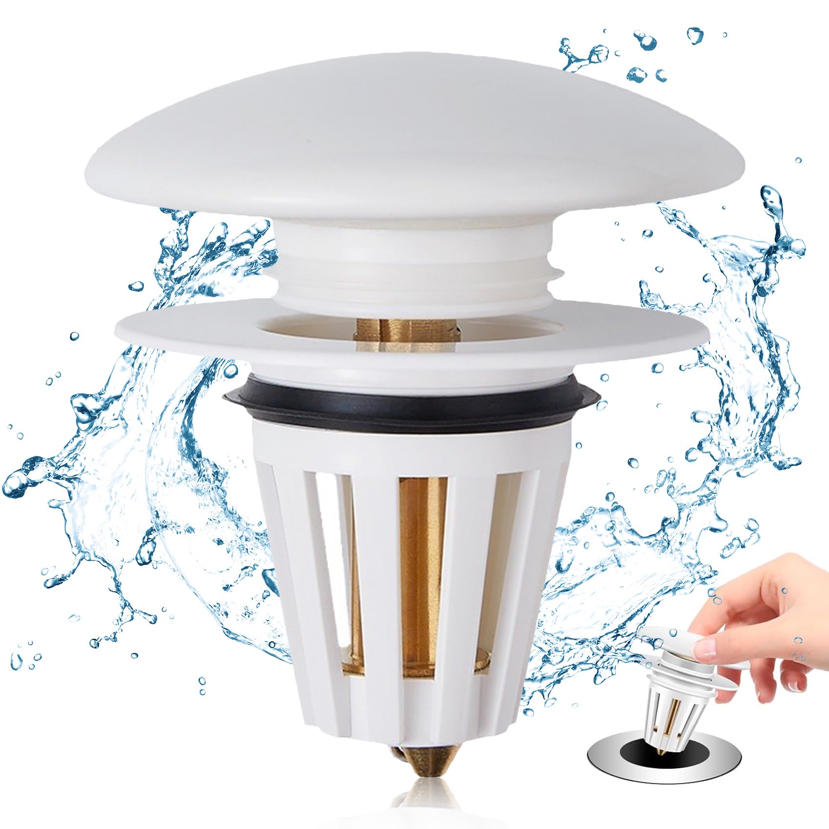 Meafeng Ceramic Sink Plug Replacement, Universal Bathroom Pop Up Bath ...