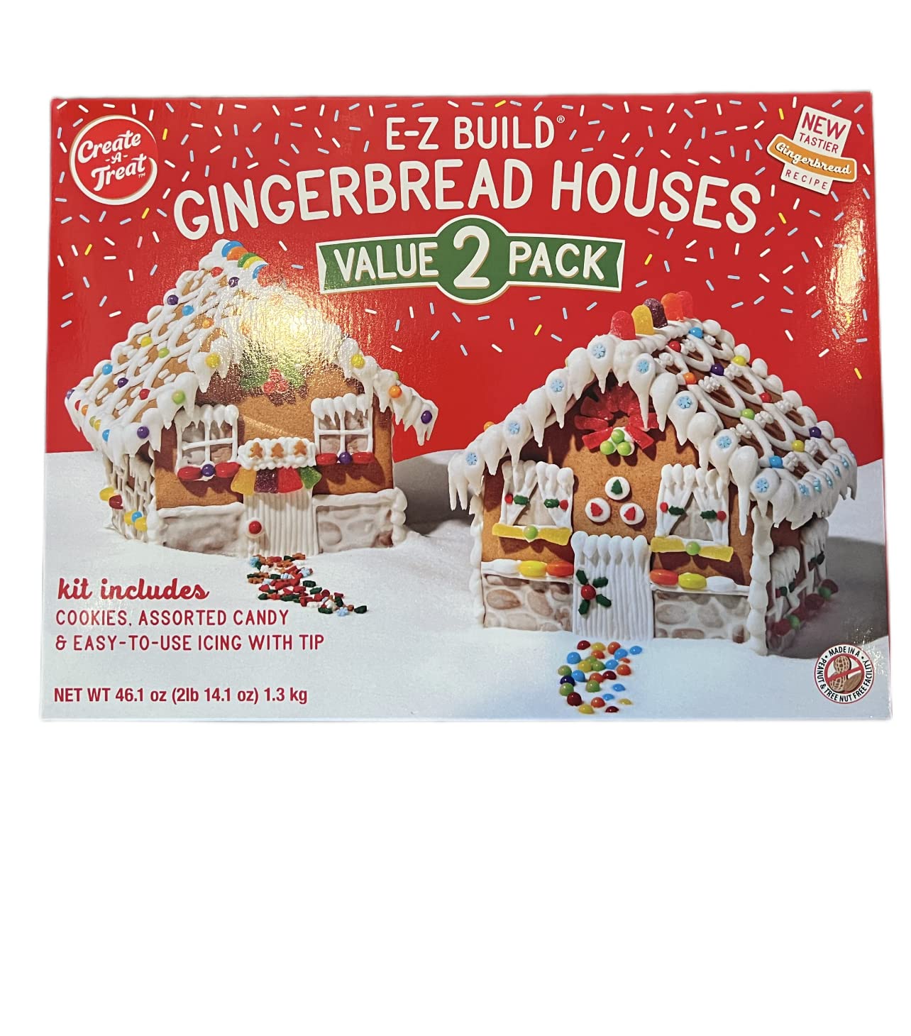 Amazon.com : Create-A-Treat E-Z Build Gingerbread Houses, Value 2-Pack ...