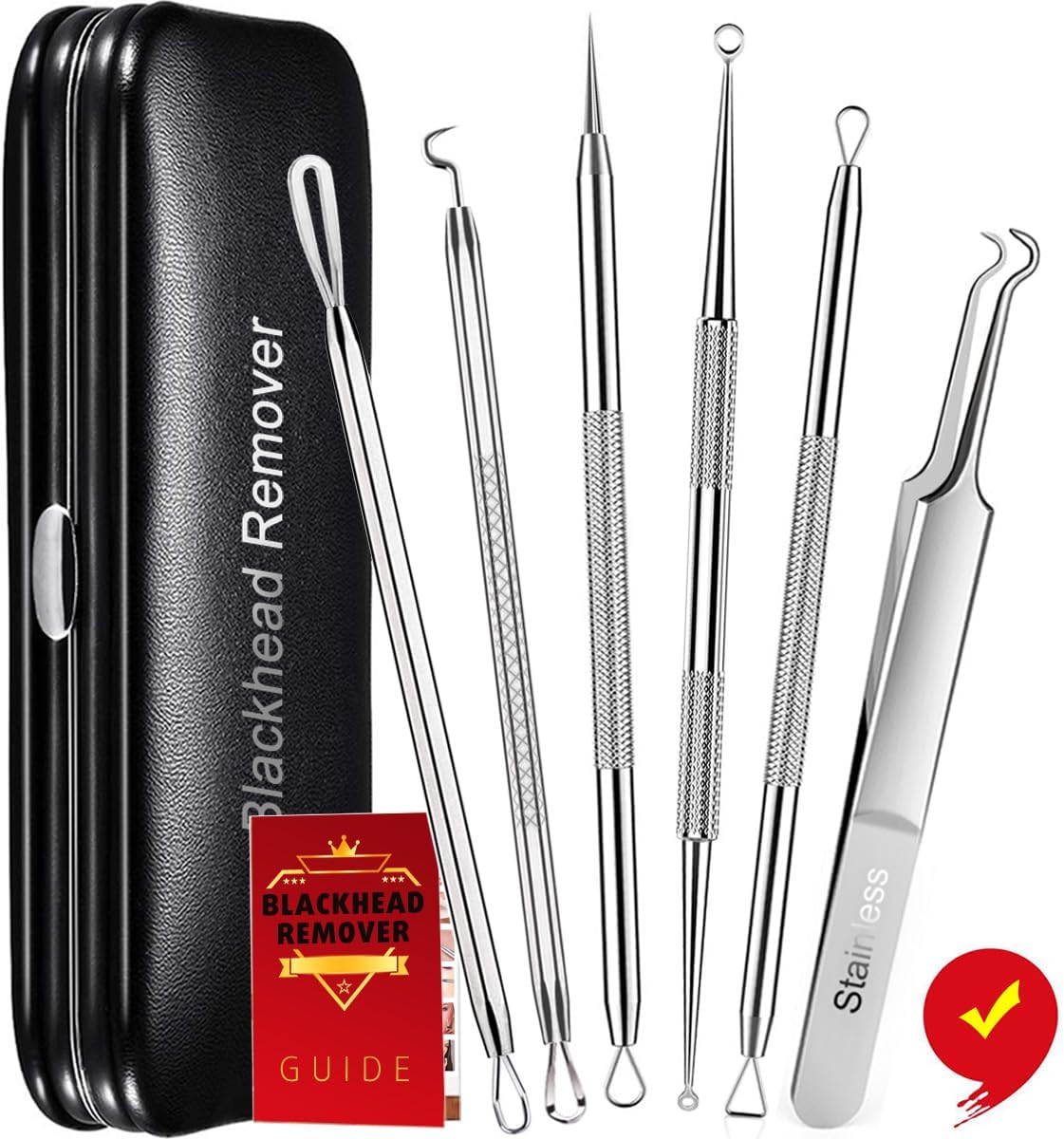 Antonki 6 Pack Blackhead Remover Tools, Blackhead Extractor, Pimple ...