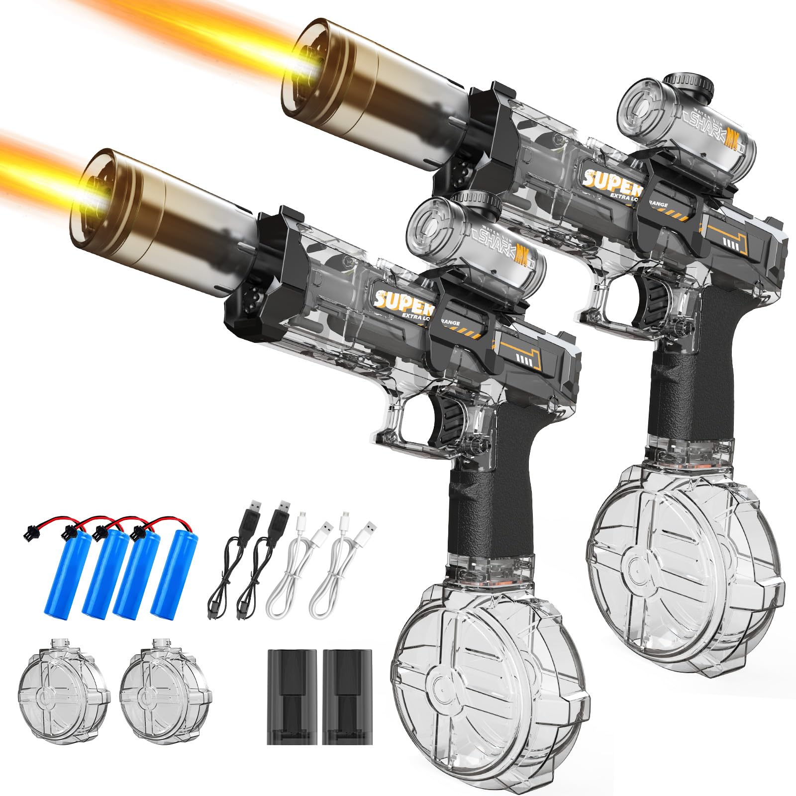 Snapklik.com : 2 Pack Electric Water Guns,Auto Watergun Soaker Blaster