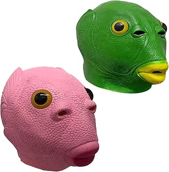 Amazon.com: MSTICKER Fish Head Party Mask Halloween Costume Adult ...
