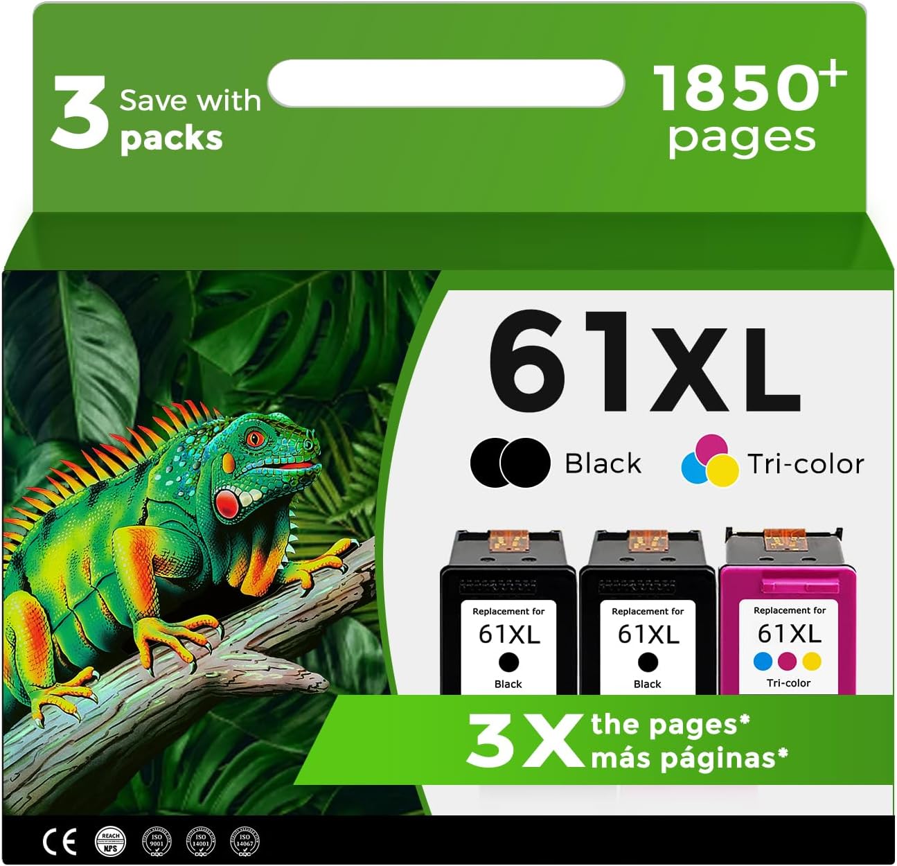 Amazon.com: Relcolor Compatible 61XL Ink Cartridge Replacement for HP ...