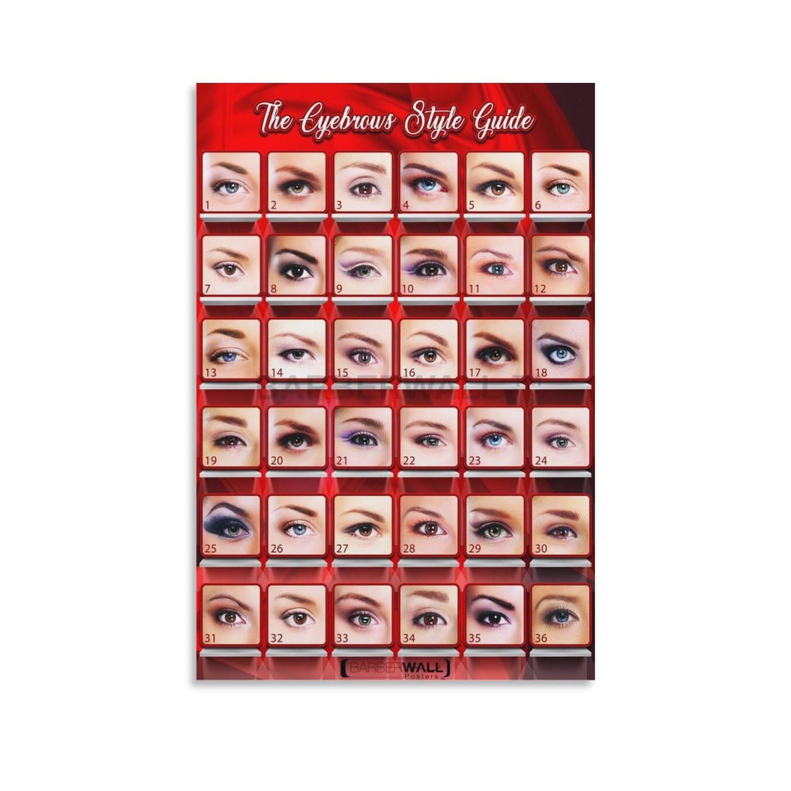 Amazon.com: HJEIRH Eyebrow Shape Poster, Eyebrow Shaping Poster, Beauty ...
