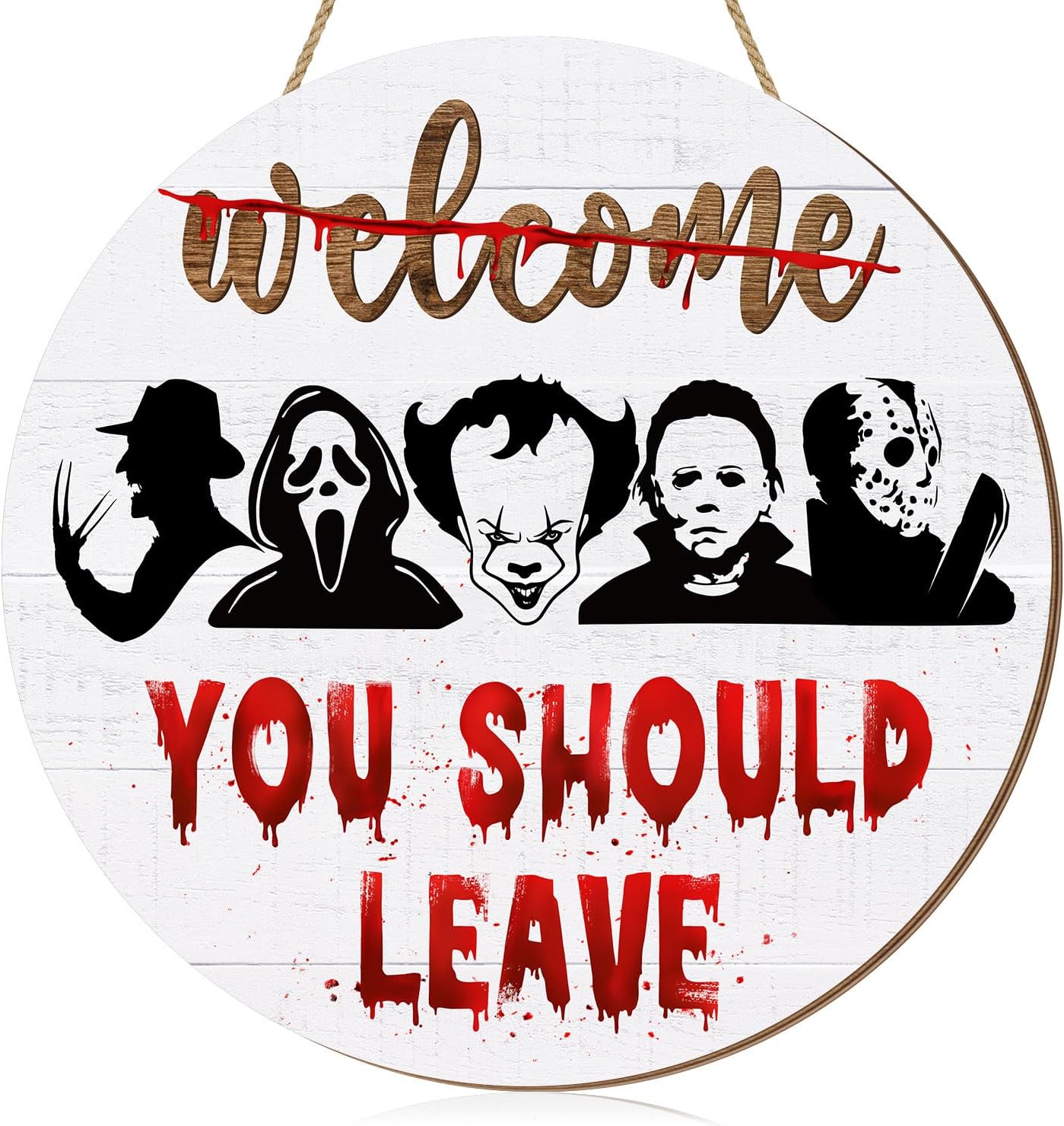 Amazon.com: Halloween Killer Door Sign,"Welcome You Should Leave ...