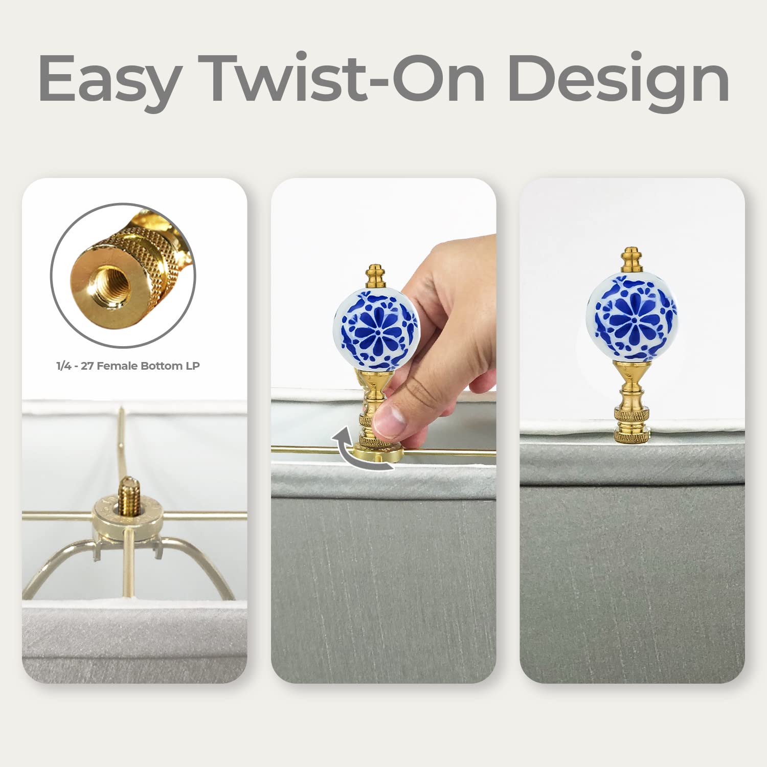 Lamp Shade Accessories Royal Designs Crackled Porcelain Lamp Finials ...