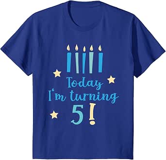 Amazon.com: Kids Today I'm turning 5! 5th Birthday Shirt : Clothing ...