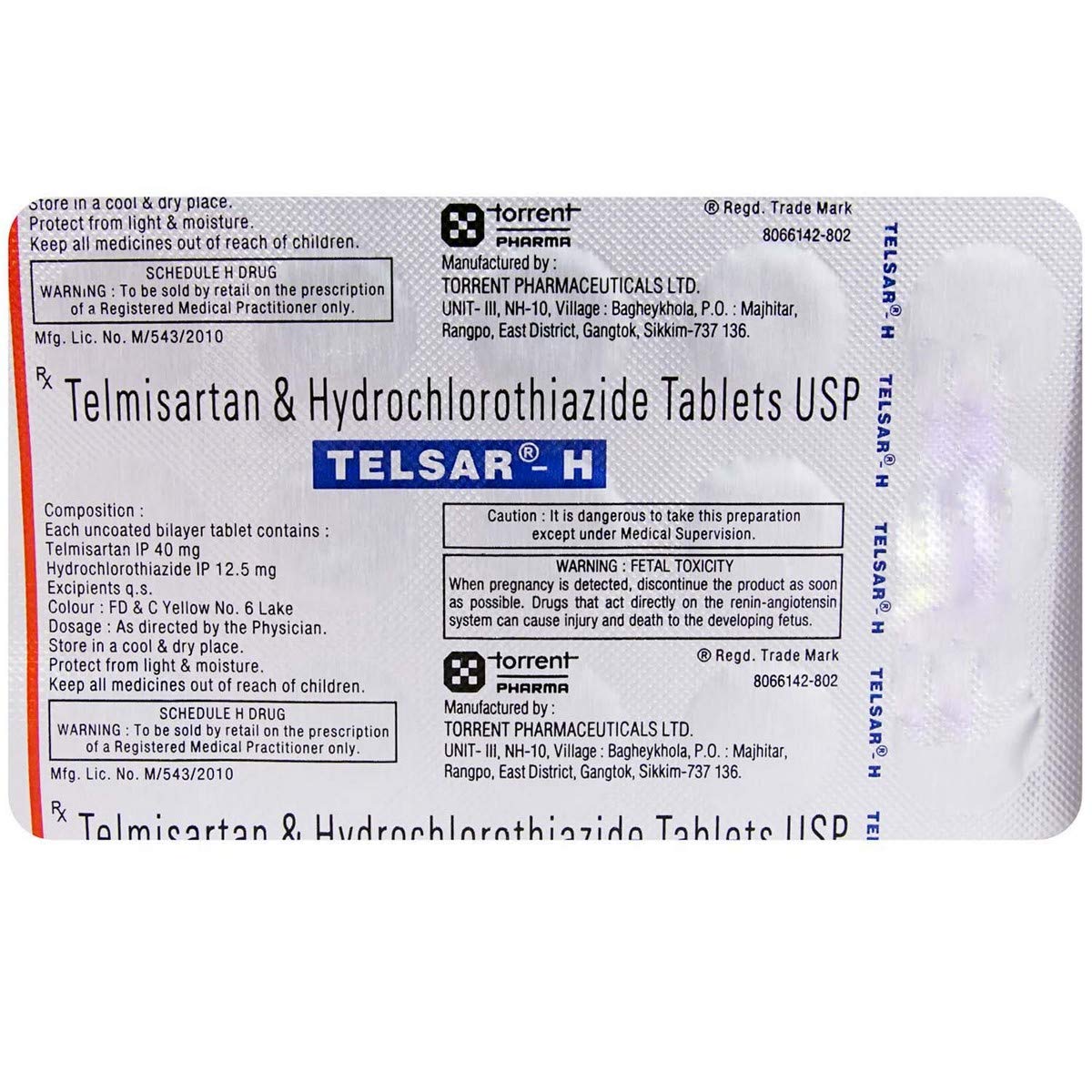 Telsar-H - Strip of 15 Tablets : Amazon.in: Health & Personal Care