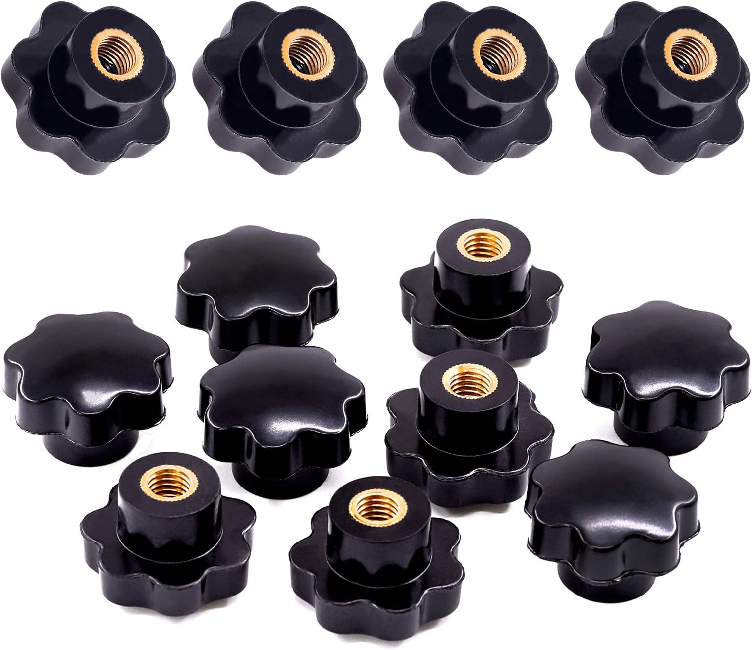 Amazon.com: Swpeet 32Pcs M4 M6 M8 M10 7 Star Through Hole Knob Female ...