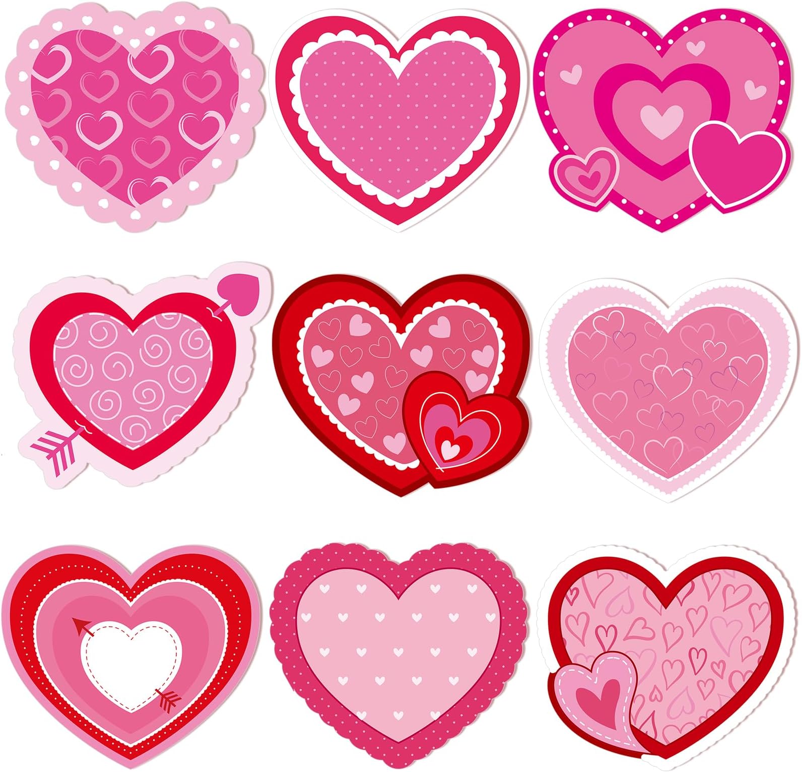 Amazon.com: Quera 45 Pcs Valentine's Day Hearts Cut Outs Accents ...