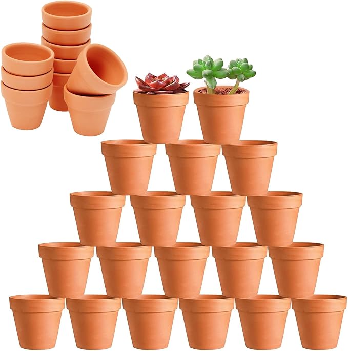 HDKAJL 40Pcs Small Terracotta Plant Pots, 3.5cm Mini Flower Pots,Small ...