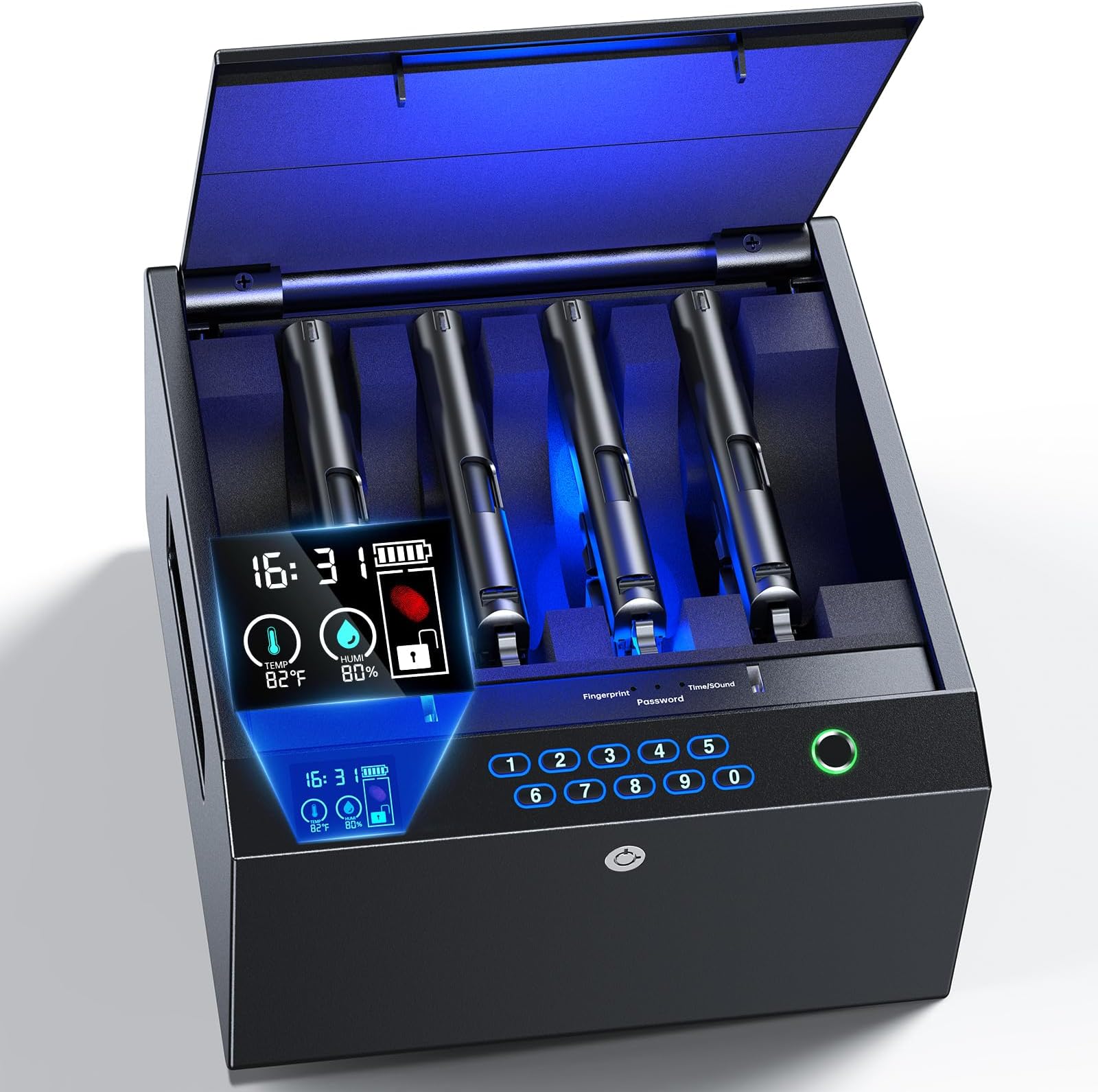 Amazon.com: MOLICAR Gun Safe, Biometric Gun Safes for Handgun with LCD ...