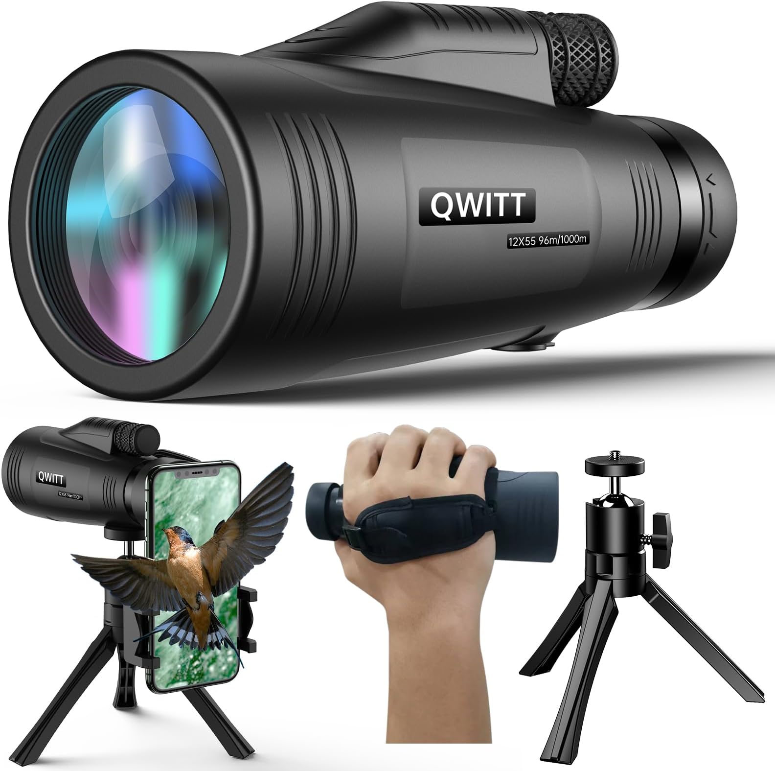 Amazon.com : Monocular Telescope,12x55 Monocular for Adults High ...