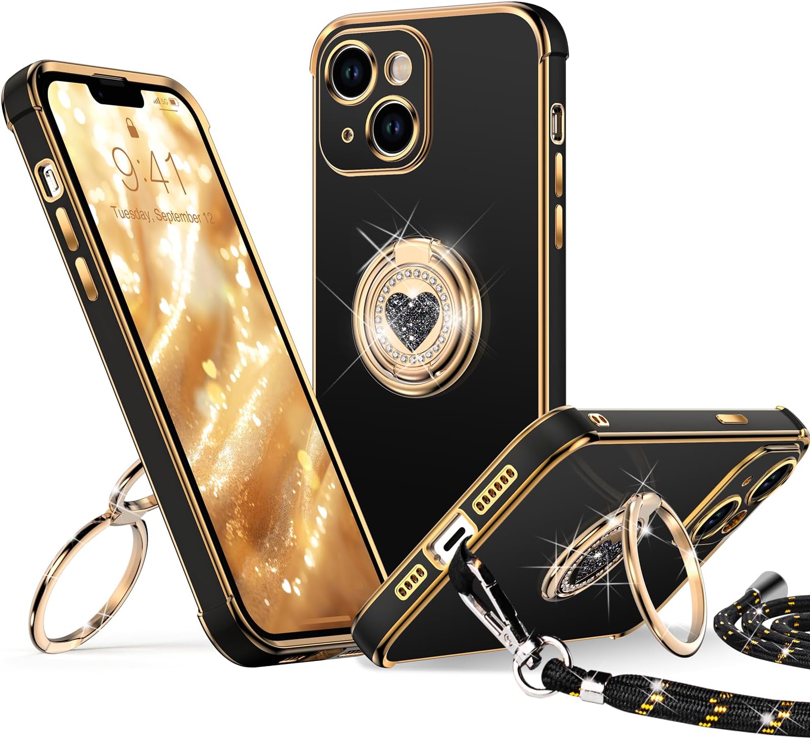 Silverback für iPhone 13 Hülle mit Band, Ring Ständer Handyhülle ...