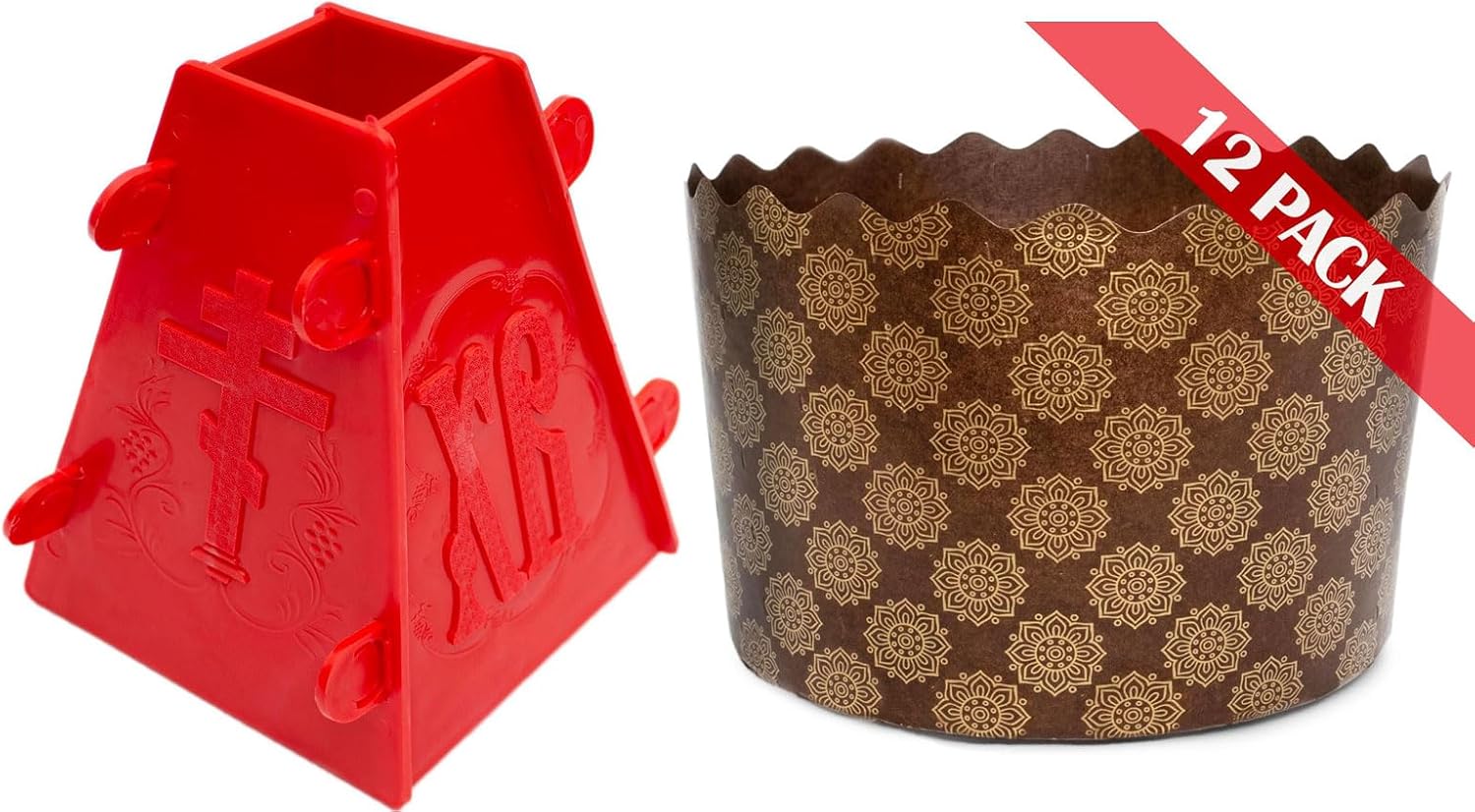 Amazon.com: 1KG Red Russian Orthodox Easter Paska + 15 oz Paska Mold ...