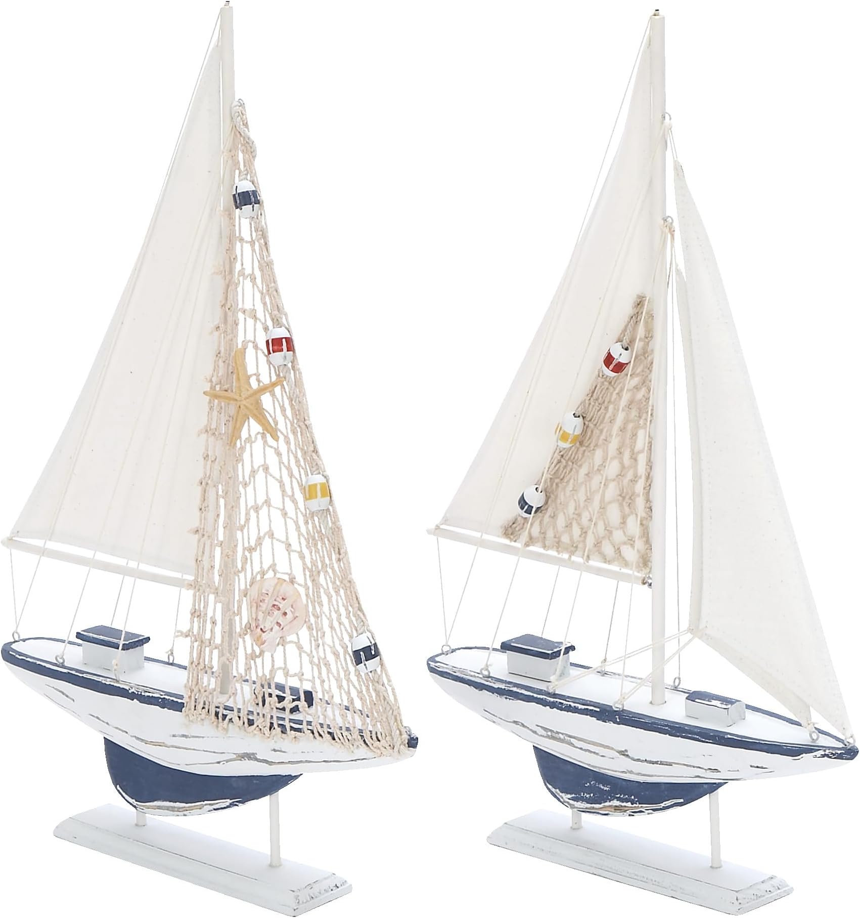 Amazon.com: BUYGOO Mini Sailboat Model Decoration - 4-Piece Wooden ...