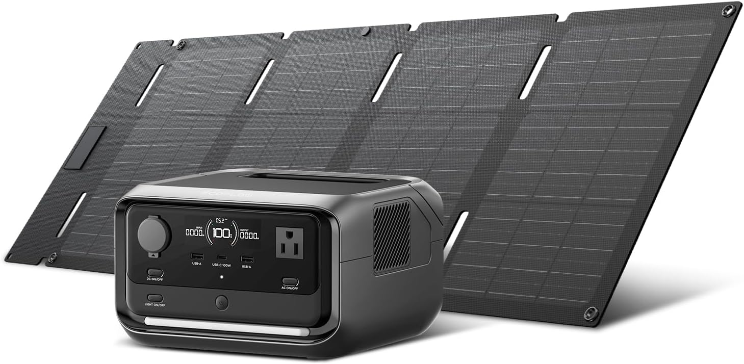 EF ECOFLOW Solar Generator RIVER 3 Plus with 45W Solar Panel, 286Wh ...