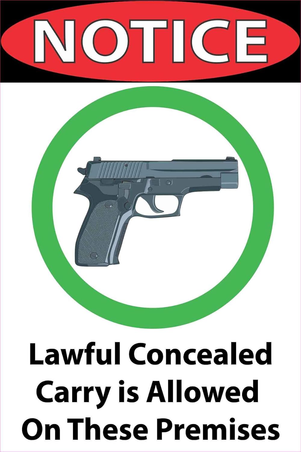 StickerTalk®: 8x12 Lawful Concealed Carry Allowed Sign CCW CHL Guns ...