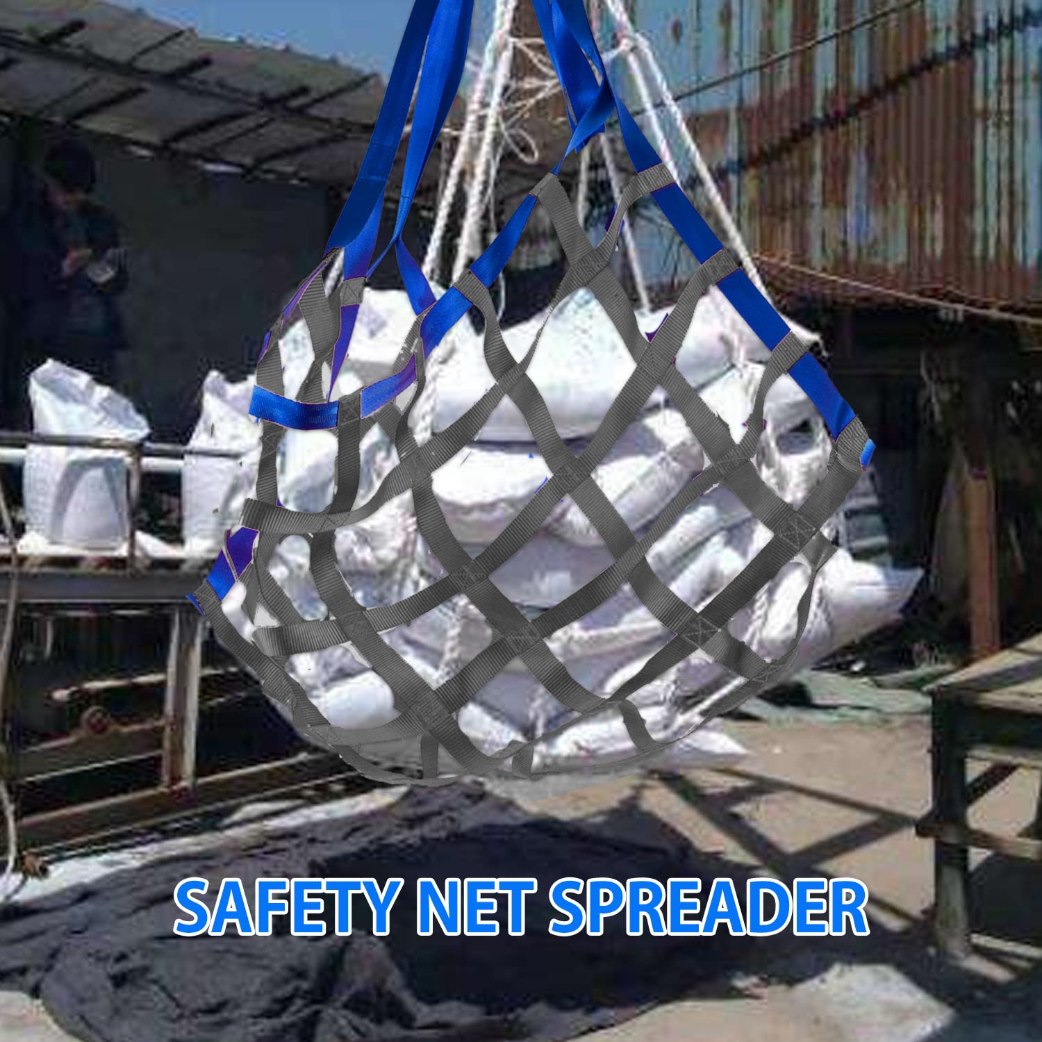 Snapklik.com : Safety Cargo Lifting Net Straps, Flat Nylon Sling ...