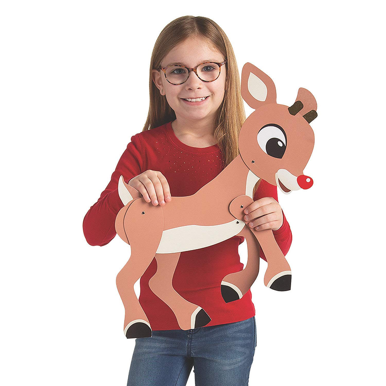 Amazon.com: Jointed Rudolph Cutout - Party Decor - 1 Piece : Home & Kitchen