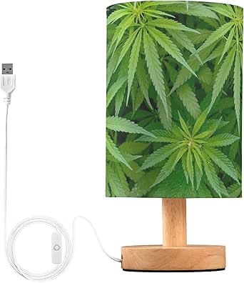 YYZZH Table Lamp Green Marijuana Leaf Cannabis Weed Plant Leaves ...