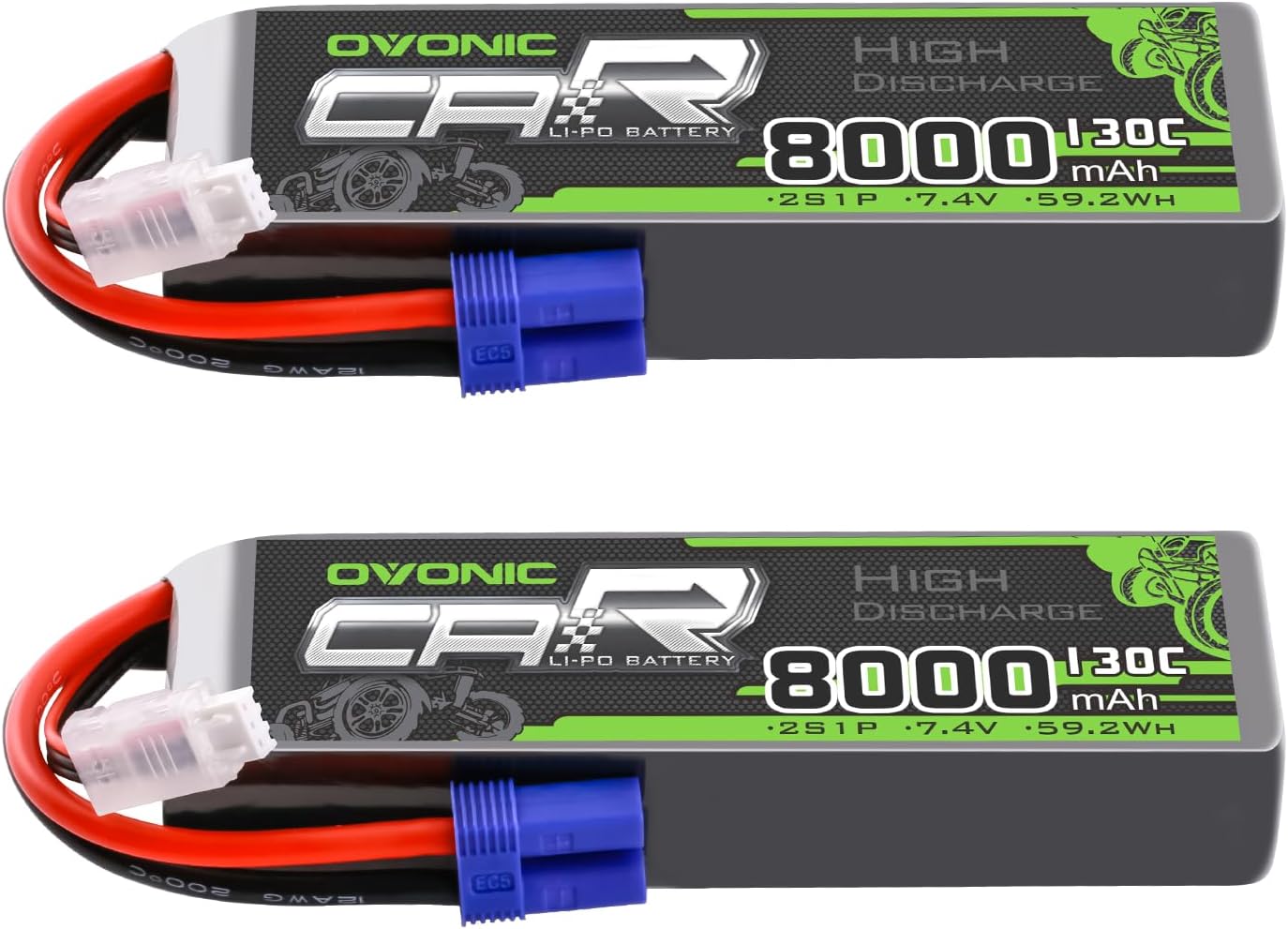 Amazon.com: OVONIC 2S LiPo Battery 8000mAh 7.4V 130C RC Battery with ...