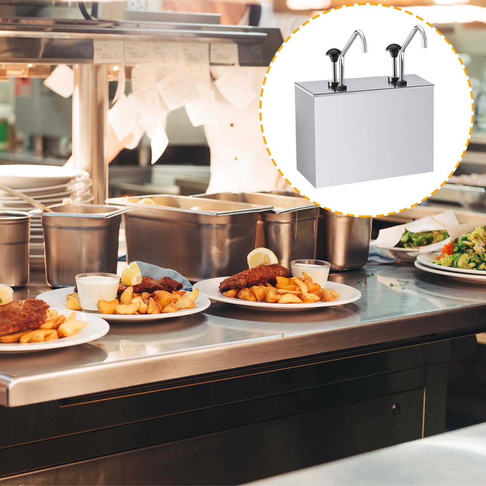 Snapklik.com : Lasnten Bucket Condiment Pump Dispenser 3.7 Quart Sauce ...