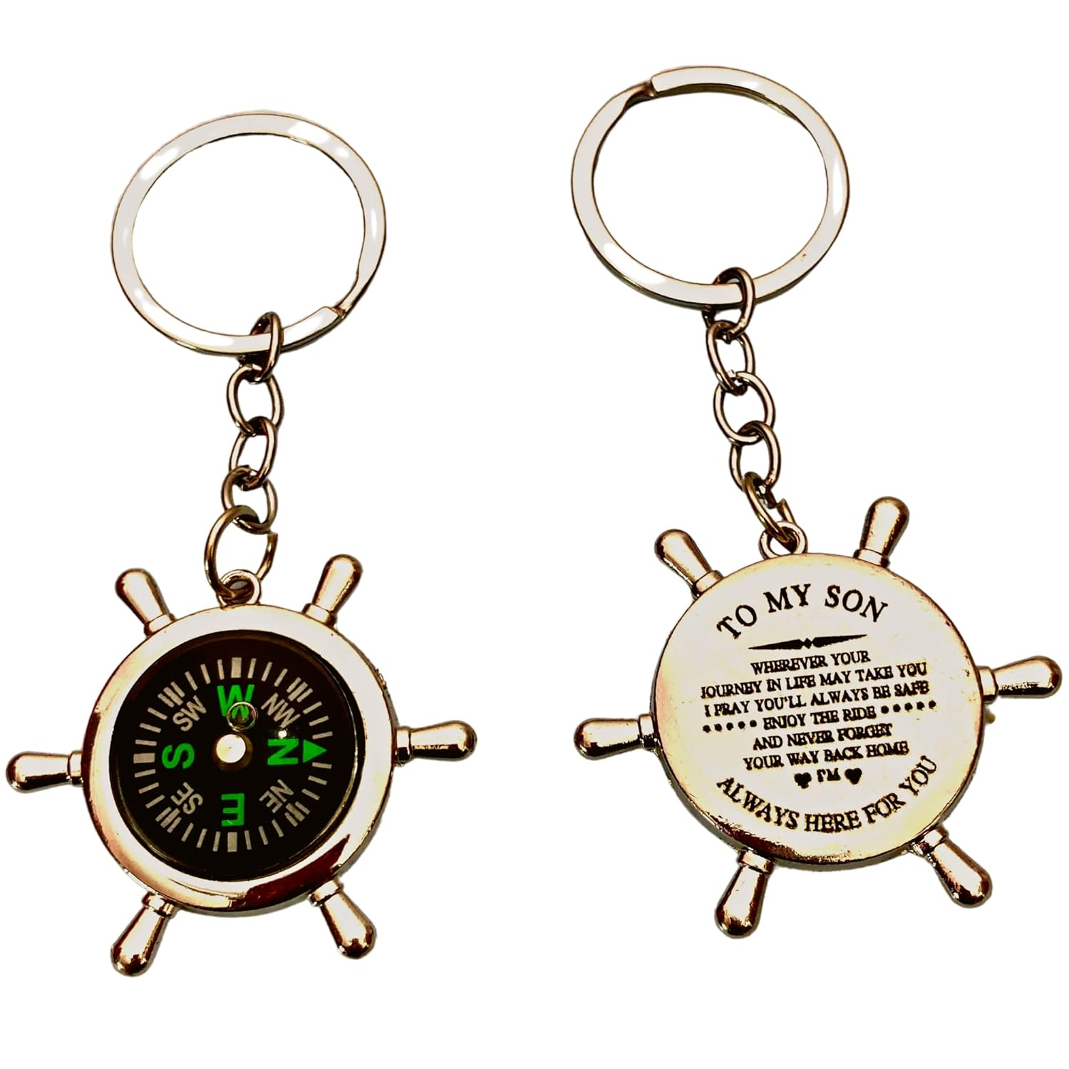 Amazon.com: to My Son Compass Personalized Keychain Compass with Case ...