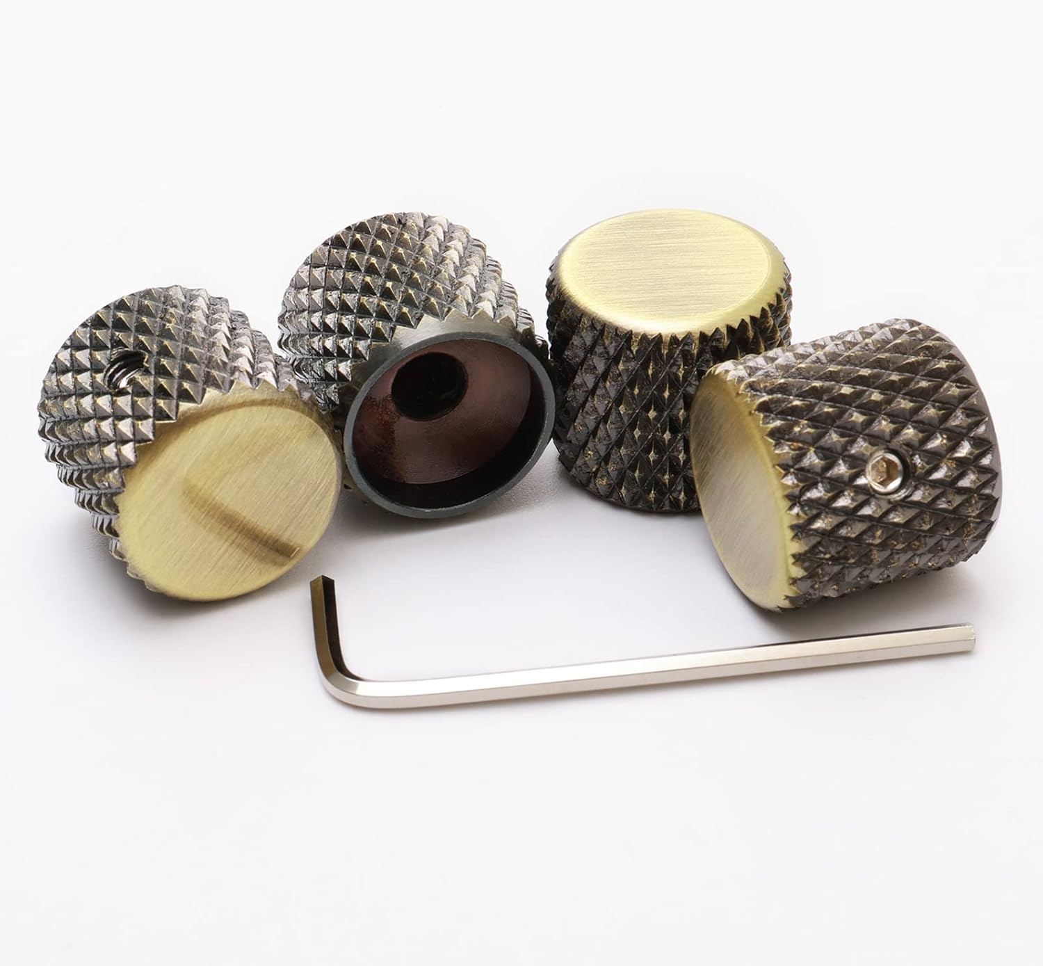 Amazon.com: Unxuey Electric Guitar Knobs Metal Flat Top Control Volume ...