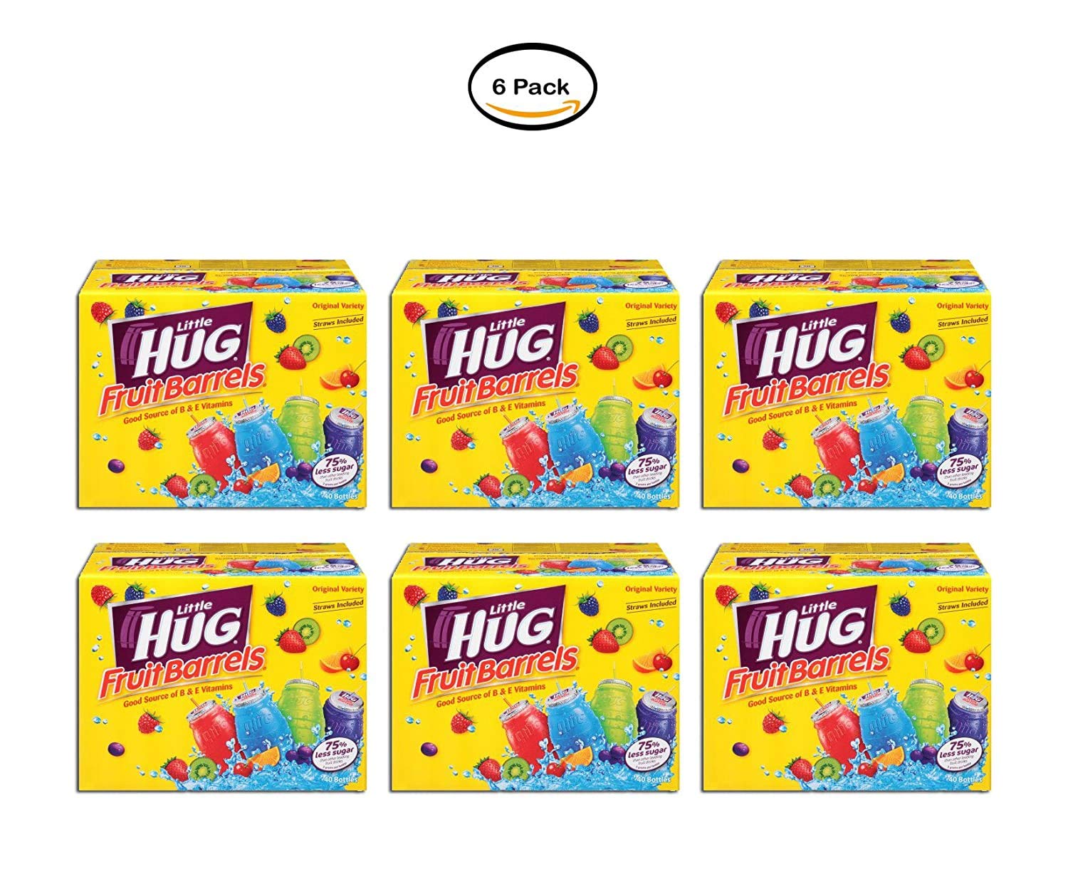 Buy PACK OF 6 - Little Hug Fruit Drink Barrels, Original Variety Pack ...