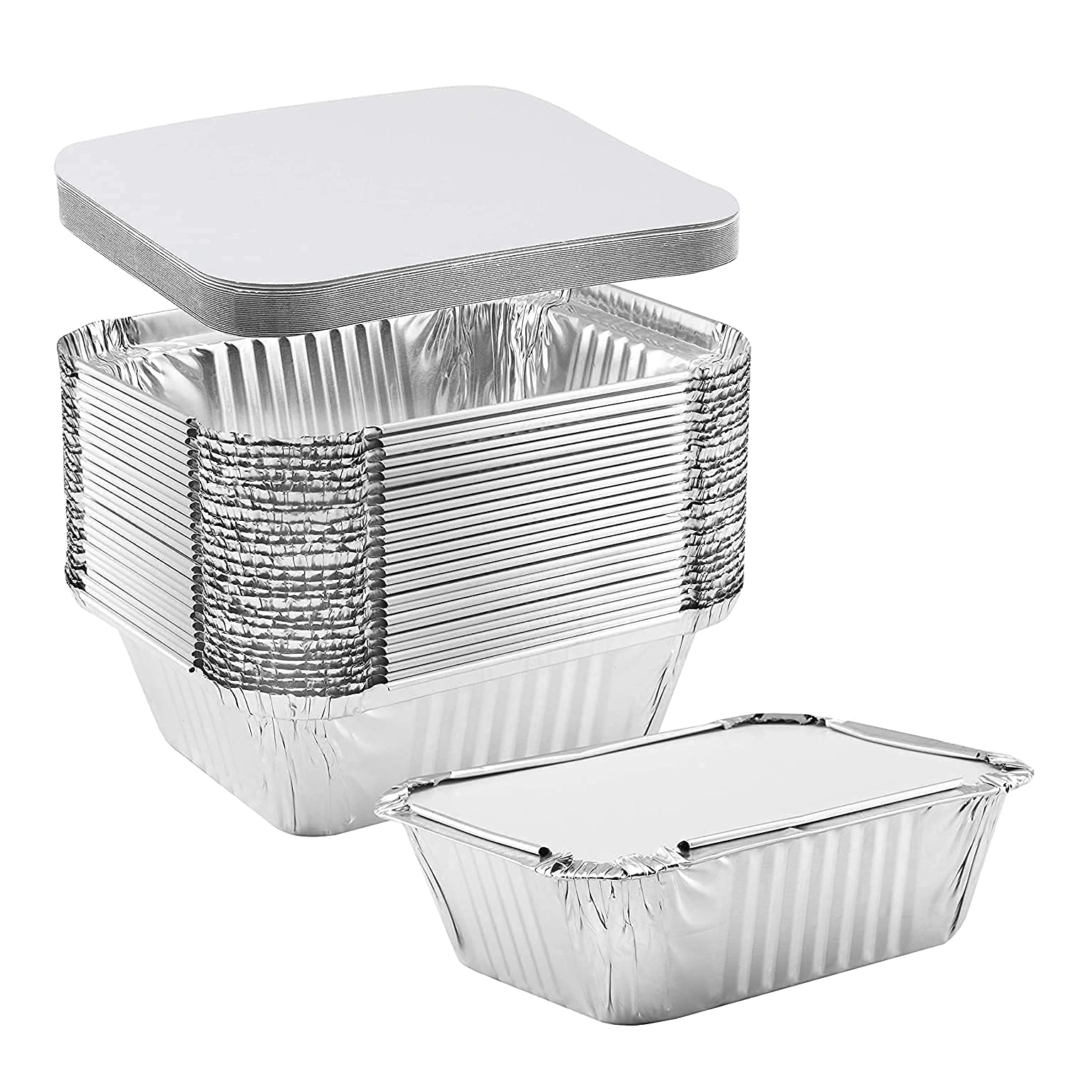 Buy Aluminium Silver Foil Container 450ml With Lid Pack Of 25 Online Buy Aluminium Silver Foil Container 450ml With Lid Pack Of 25 Online
