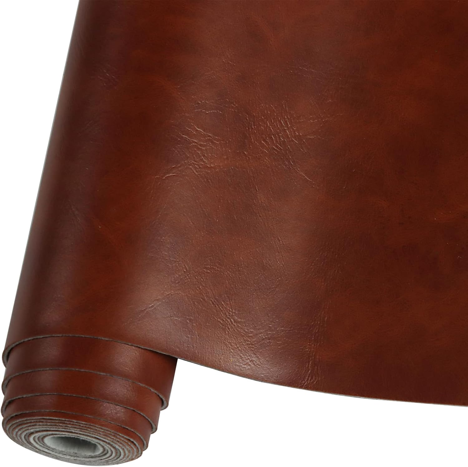 Amazon.com: Smooth Solid Color Dark Brown Faux Leather Roll 12"X53 ...