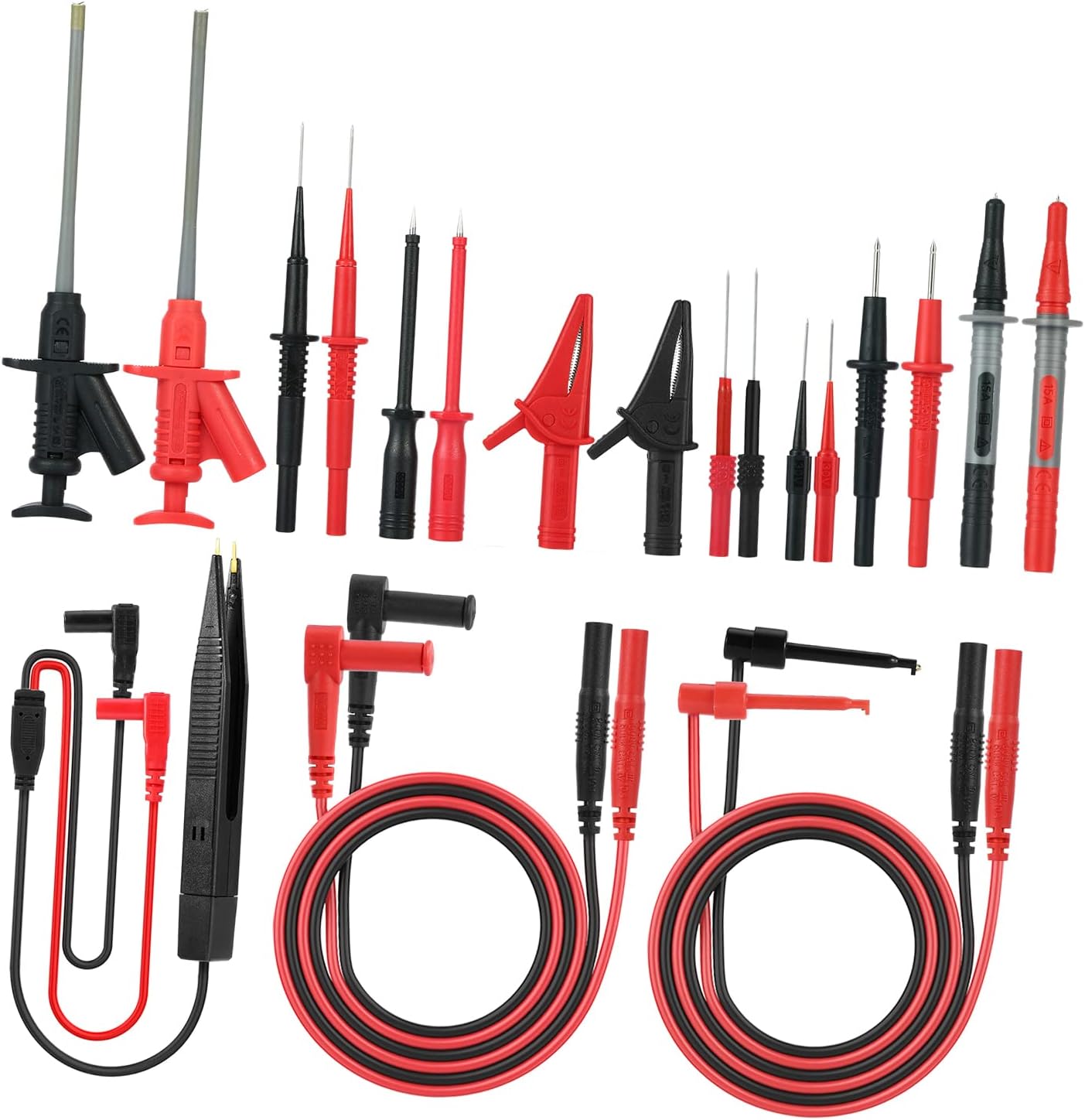 KAIWEETS Soft Silicone Electrician Test Leads Kit CAT III 1000V & CAT ...