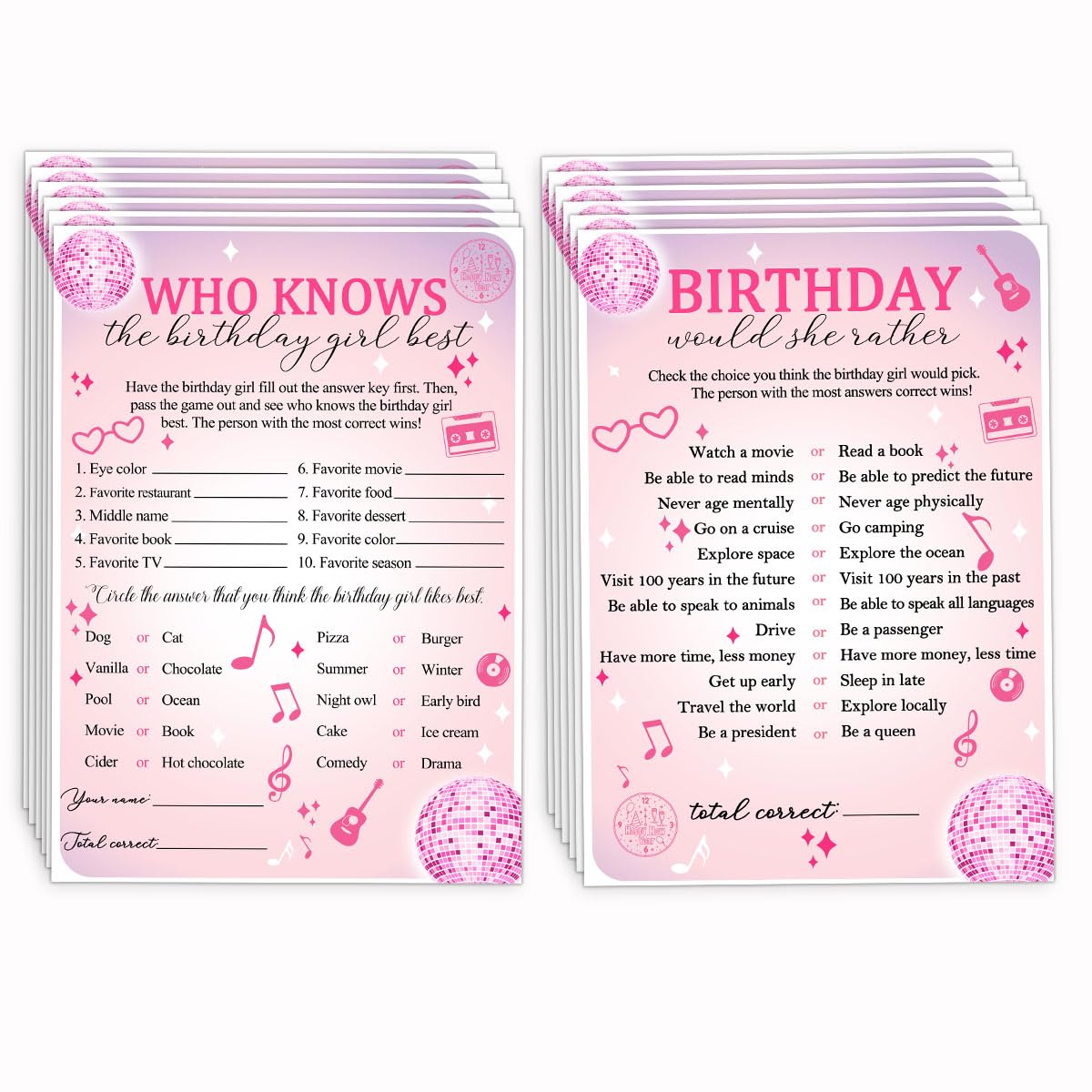 Amazon.com: Pink Birthday Girl Party Cards, Who Knows The Birthday Girl ...