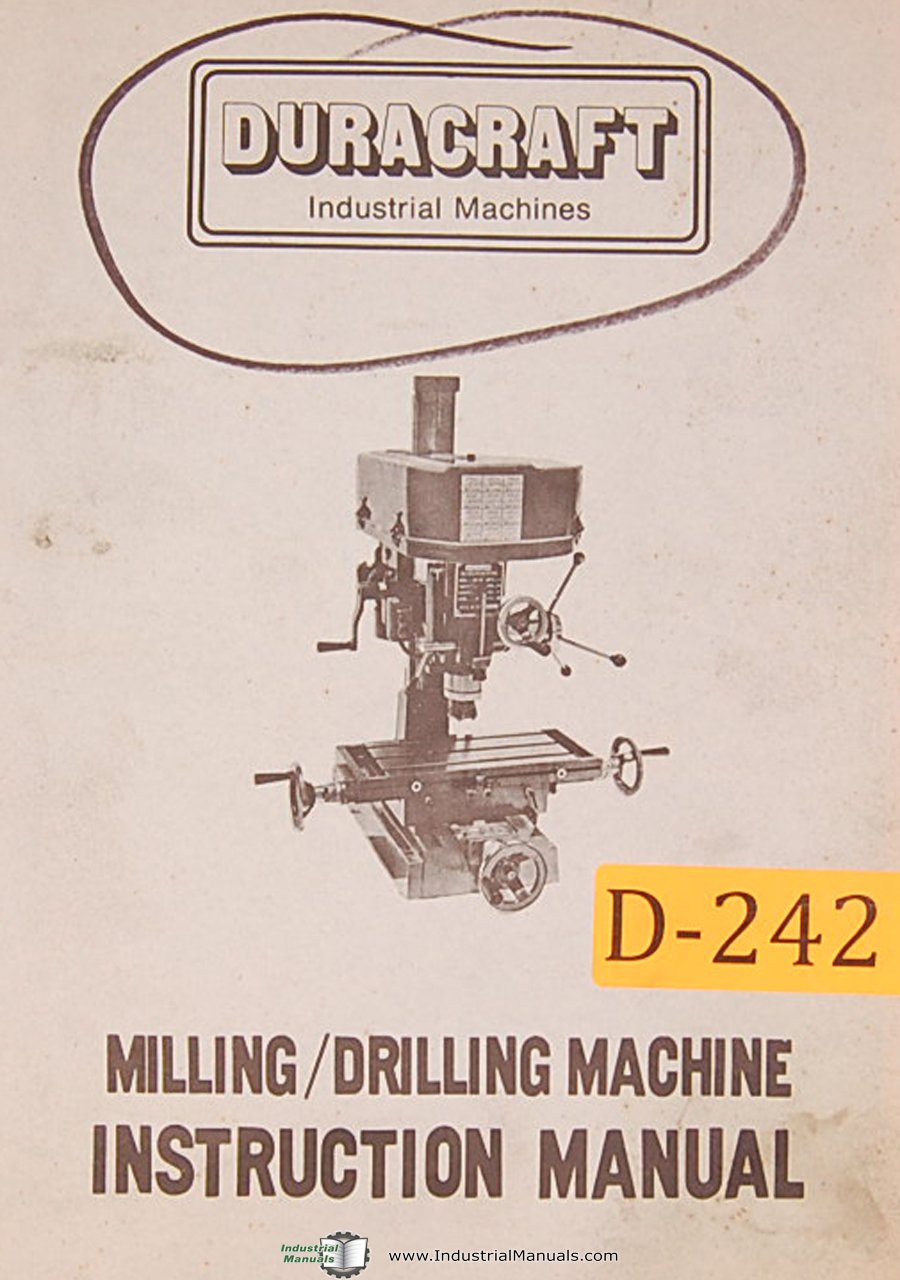 Duracraft MD100 and MD300, Milling Drillling Machine, Operations ...