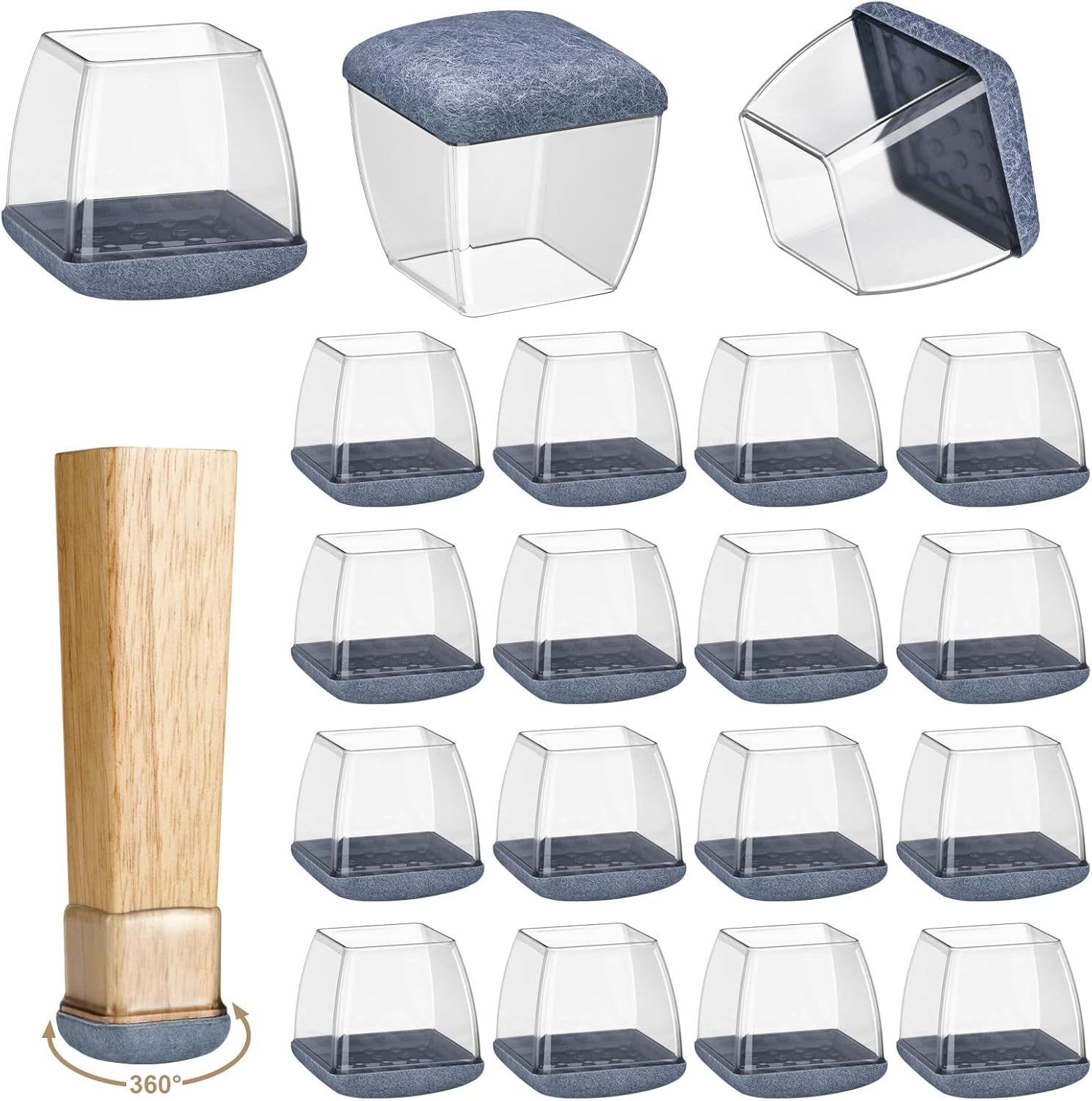 Amazon.com: 16 Pack Chair Leg Floor Protectors for Hardwood Floors ...