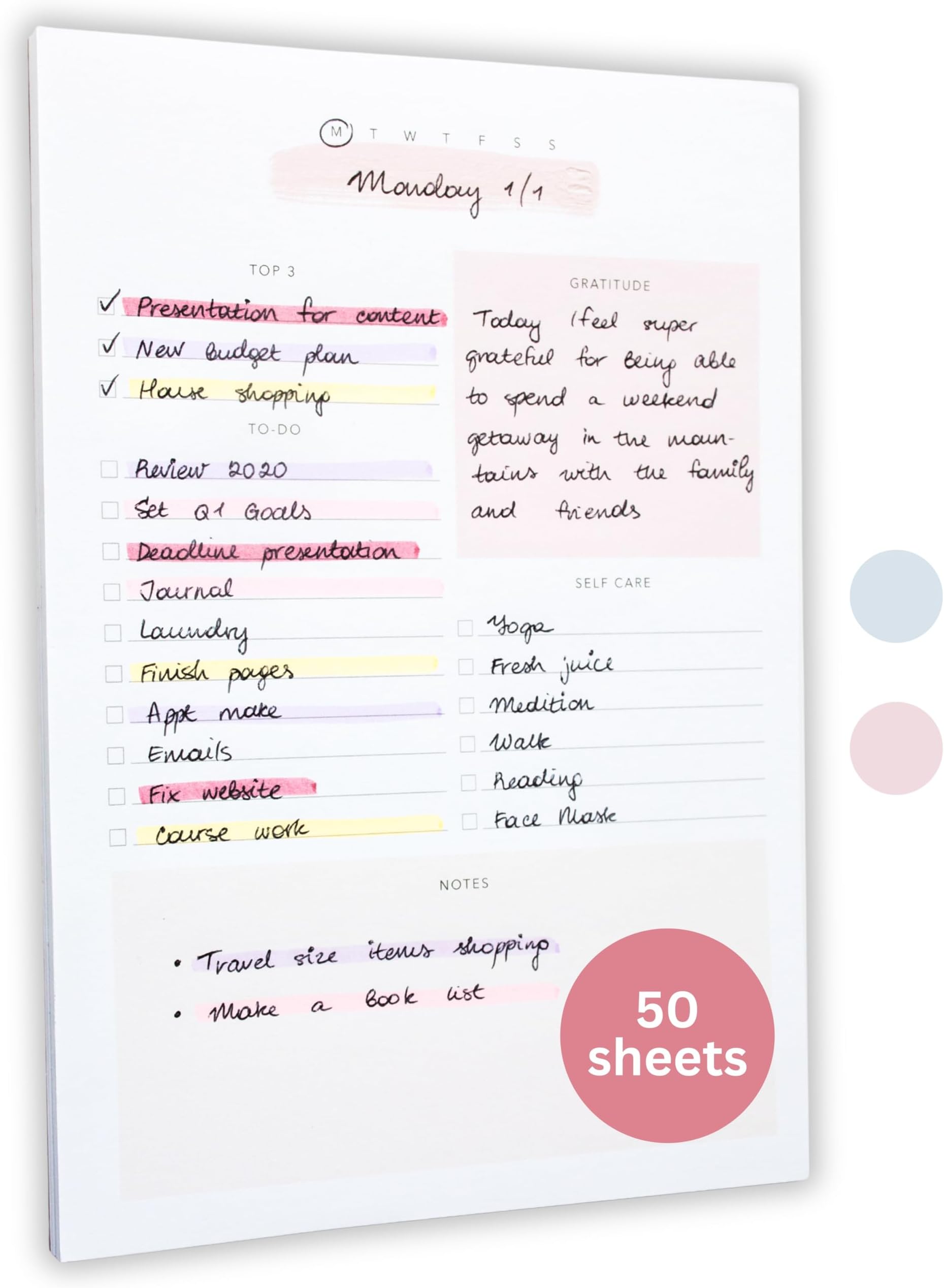 Amazon.com : To Do List Notebook for Work – Undated Daily Planner with ...