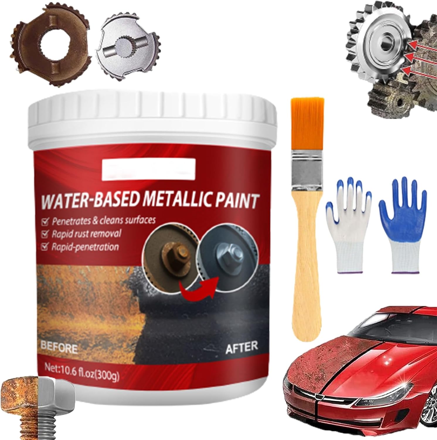 Amazon.com: Rust Removal Converter Metallic Paint, Water-Based Metal ...