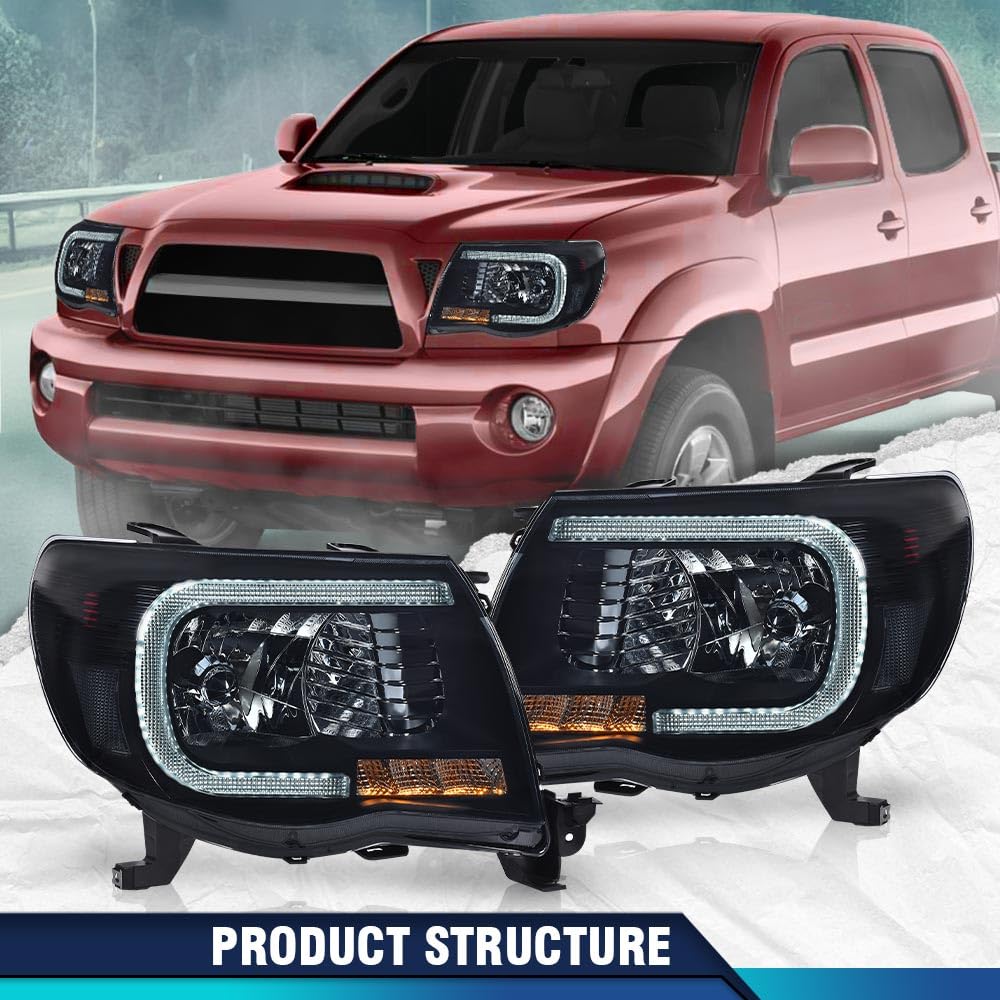 PIT66 LED Tube Projector Headlights Headlamps W/O Bulbs Compatible with ...