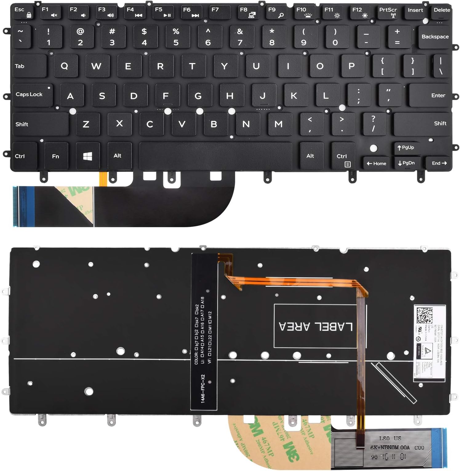 Amazon.com: SUNMALL Replacement Keyboard Compatible with DELL XPS 13 ...