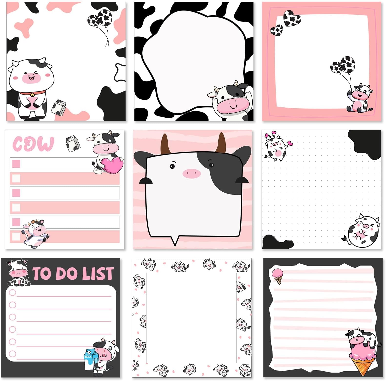 Amazon.com : Kawaii Sticky Note Book,Pink Rabbit Sticky Notes Set 6.3 ...