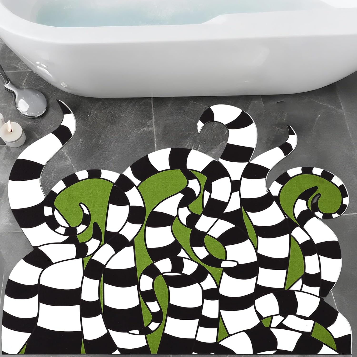 Amazon.com: Breling Halloween Sandworm Bath Mat Black White Bathroom ...