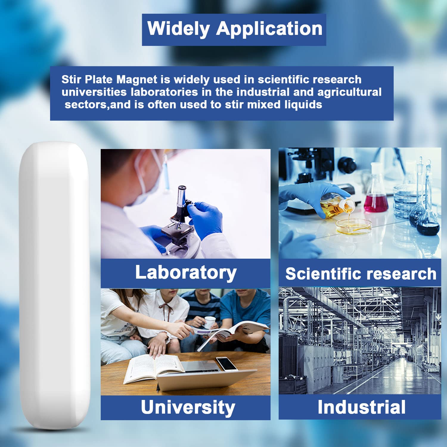 Snapklik.com : 8PCS 8 30mm Magnetic Stirrer Mixer Stir Bars, White ...