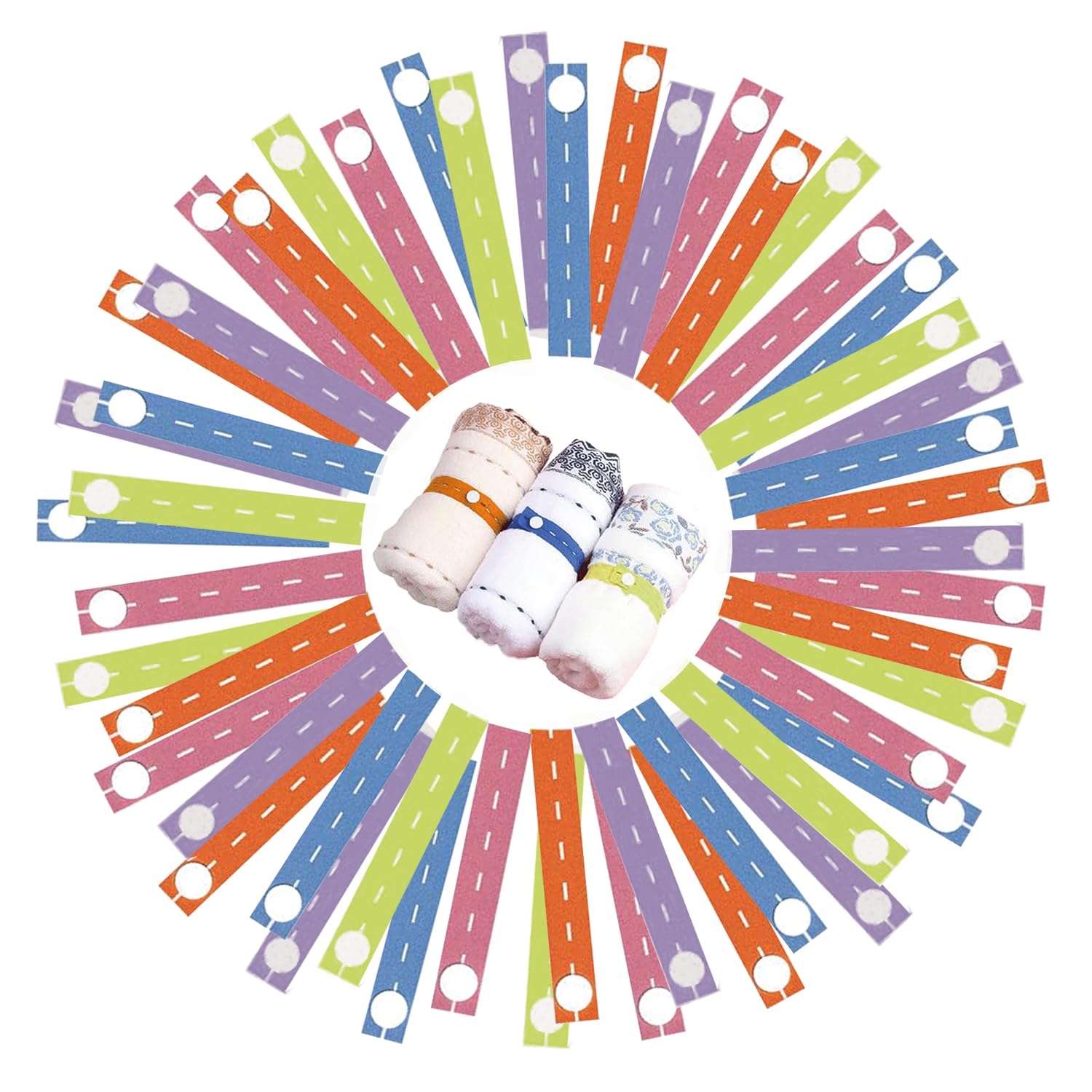 Amazon.com: COMZPLIFE Elastic Band with Buttonholes, 50Pcs Roll-up ...