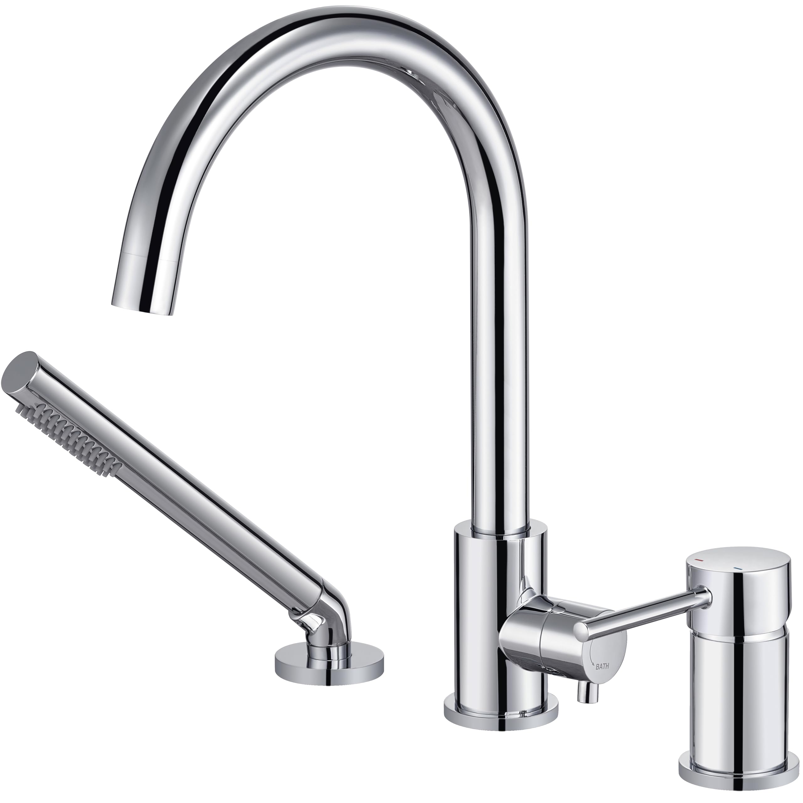 RIGOBAL High Flow Deck Mount Tub Faucet with Sprayer Chrome Bathtub ...