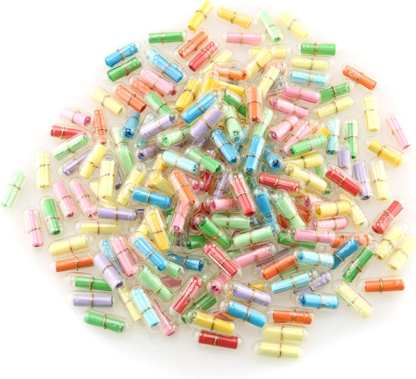 Amazon.com: Tegg Message Capsule 100PCS Clear Pill Bottles - Cute Love ...