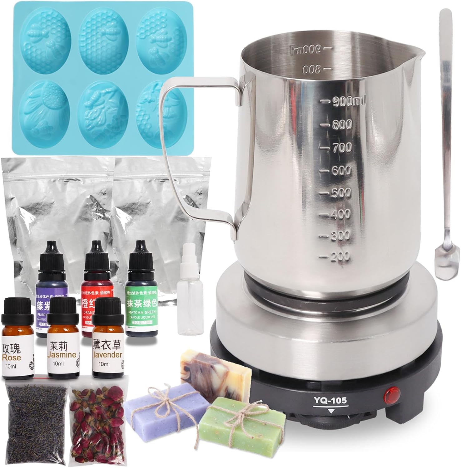 Amazon.com: Femitu Soap Making Kit with Electronic Hot Plate, DIY Soap ...